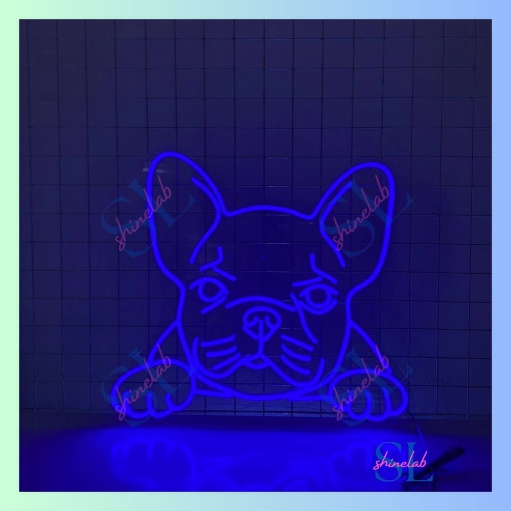 Shinelab French Bulldog Neon Sign, Bulldog Led Light, Cute Dog Neon ...
