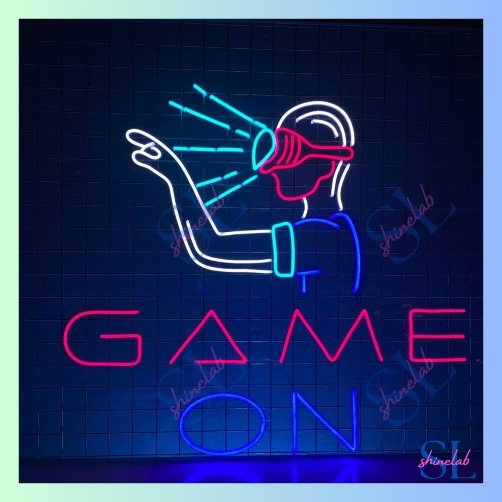 Shinelab Game On VR Games Neon Sign, Game Player Led Lights, Gaming ...