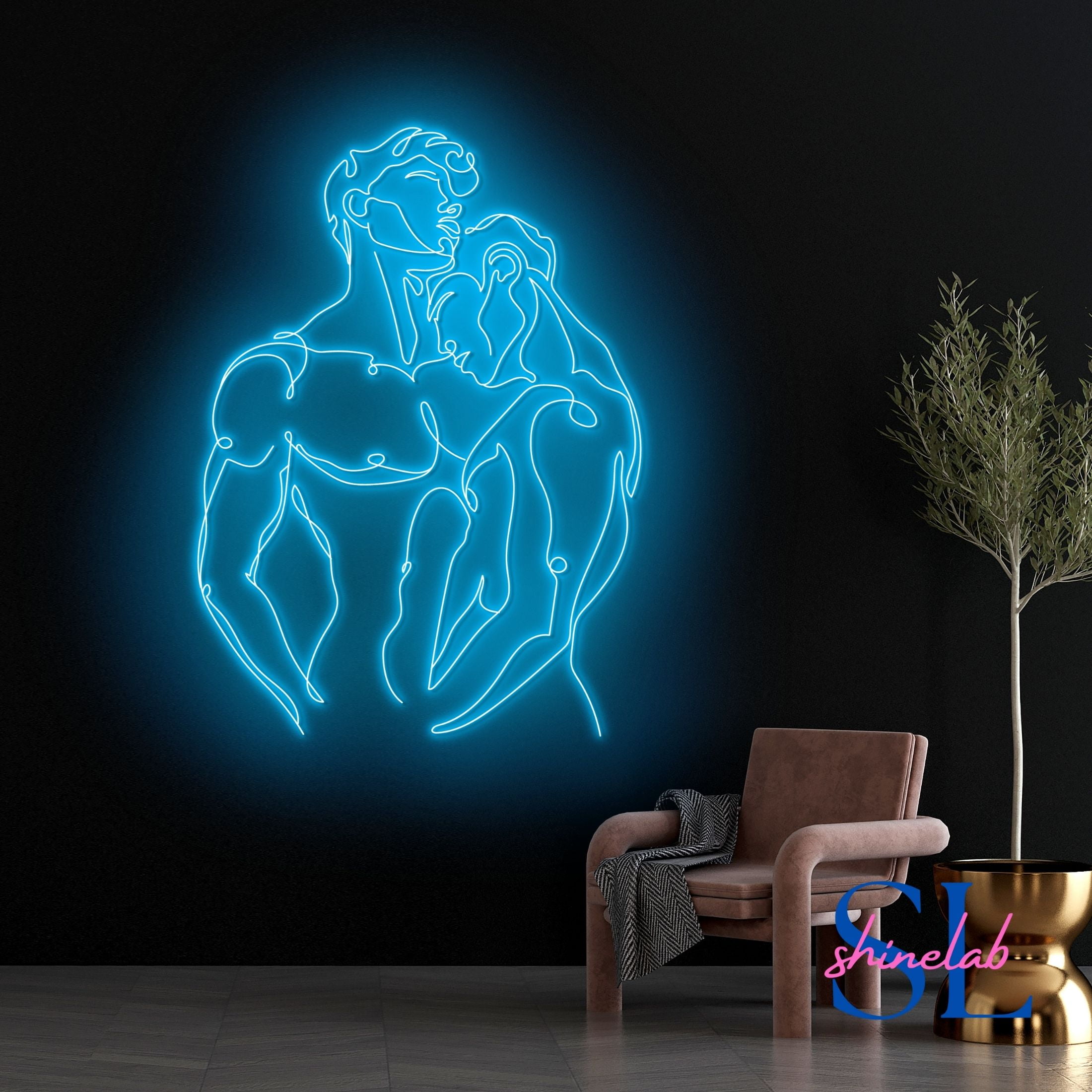 Shinelab Gay Couple Neon Sign, Gay Pride Led Sign, Couple Man Wall Art ...