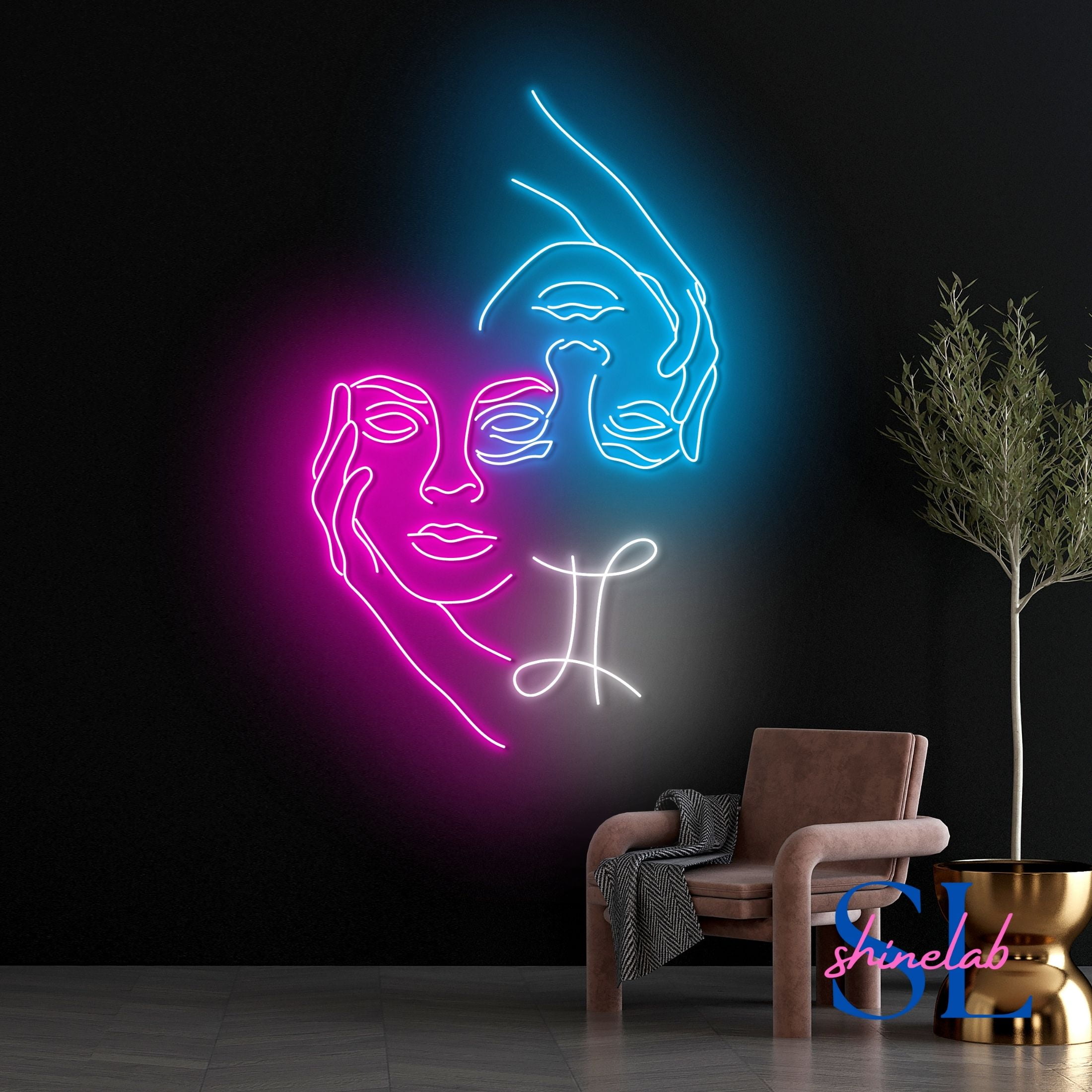 Shinelab Gemini Zodiac Neon Sign, Horoscope Lovers Gift, Astrology ...