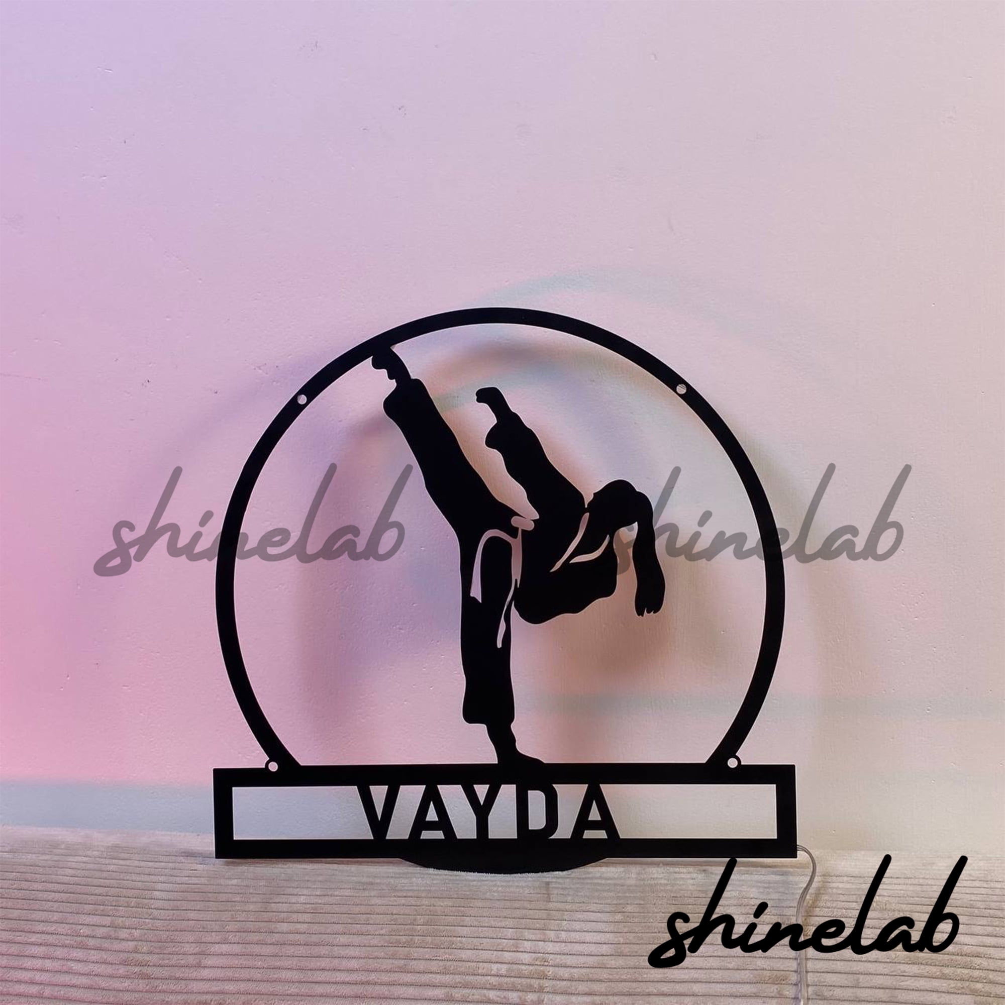 Shinelab Girl Karate Martial Arts Metal Sign, Custom Name Karate Wall ...