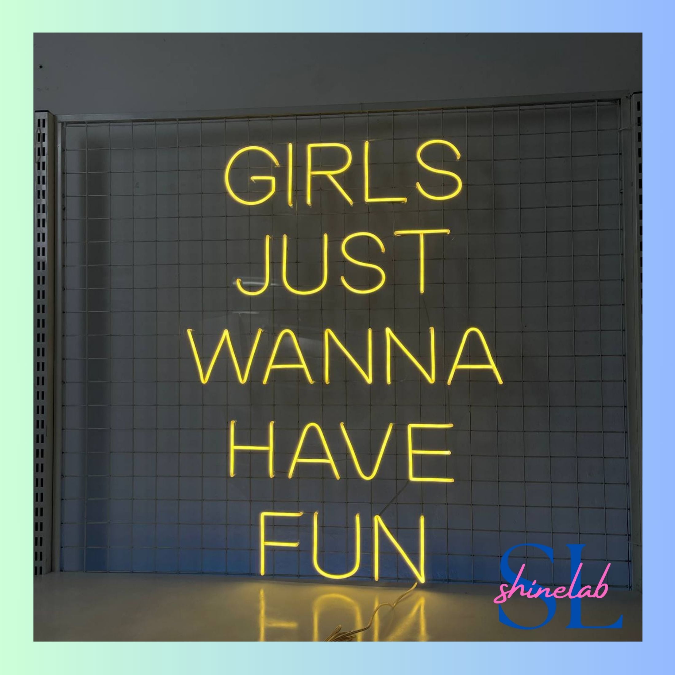 Shinelab Girls Just Wanna Have Fun Neon Sign, Quote Wall Art Light ...