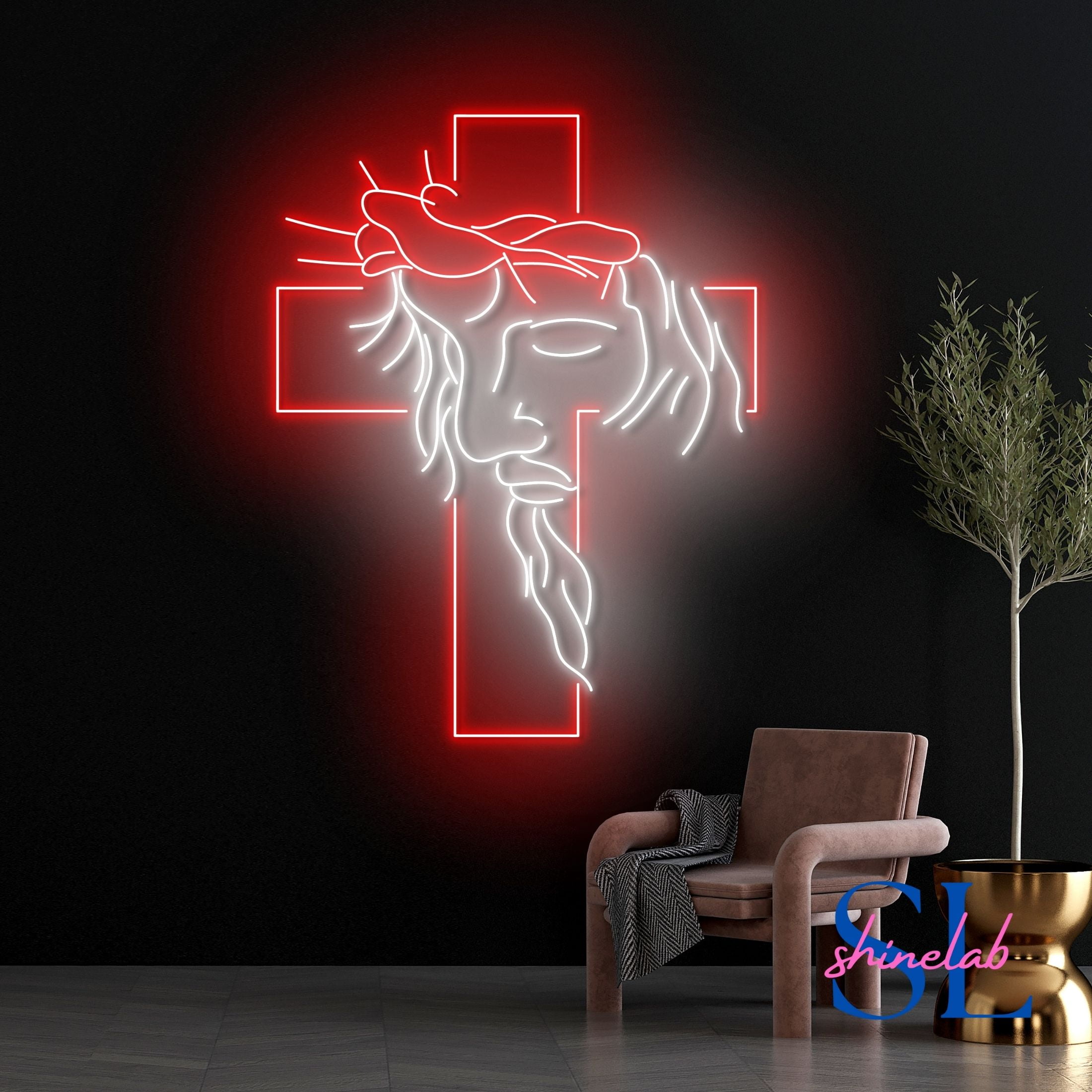 Shinelab God Faith Cross Neon Sign, Prophet Jesus Led Sign, Religious ...