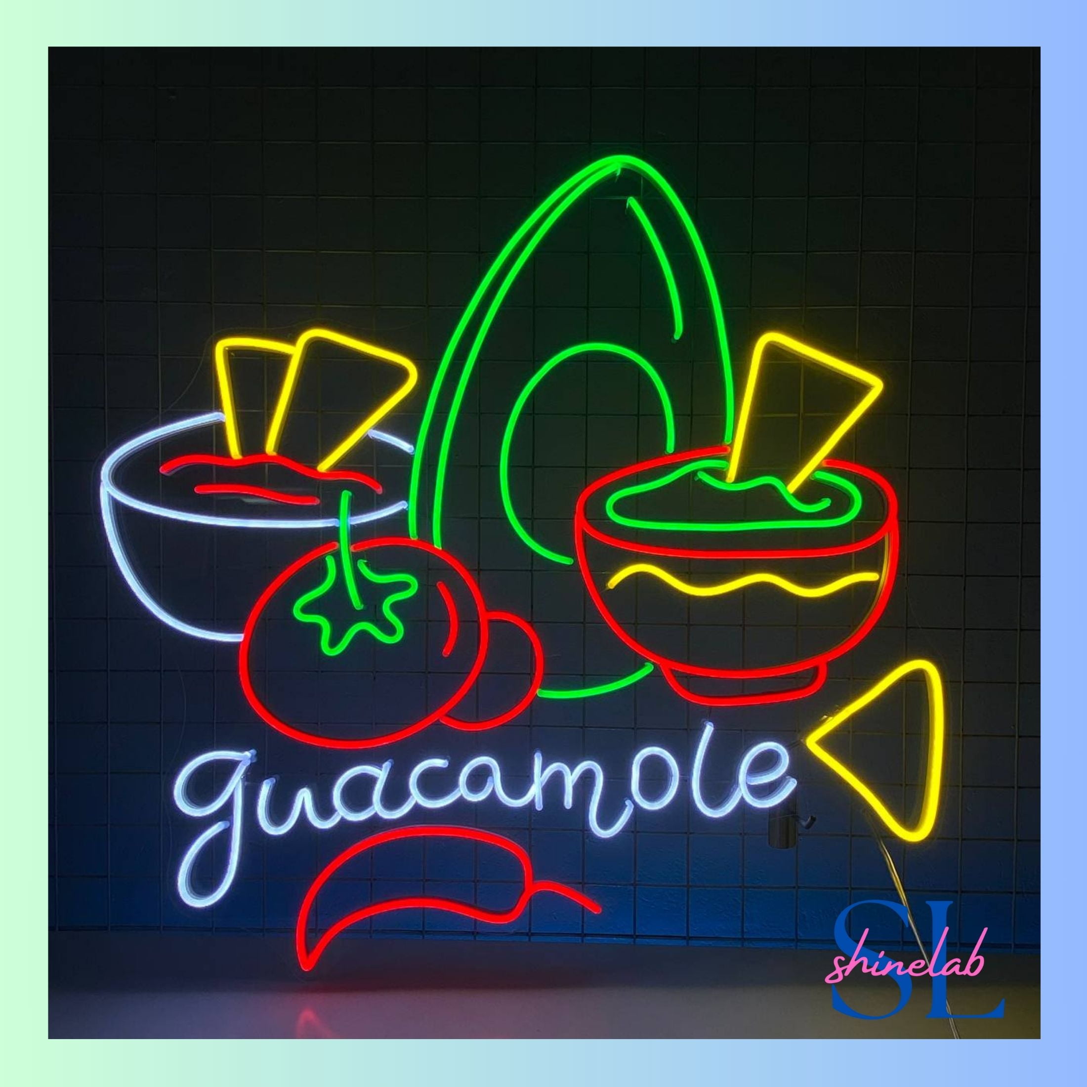 Shinelab Guacamole Neon Sign, Guacamole Mexico Wall Art, Mexican ...
