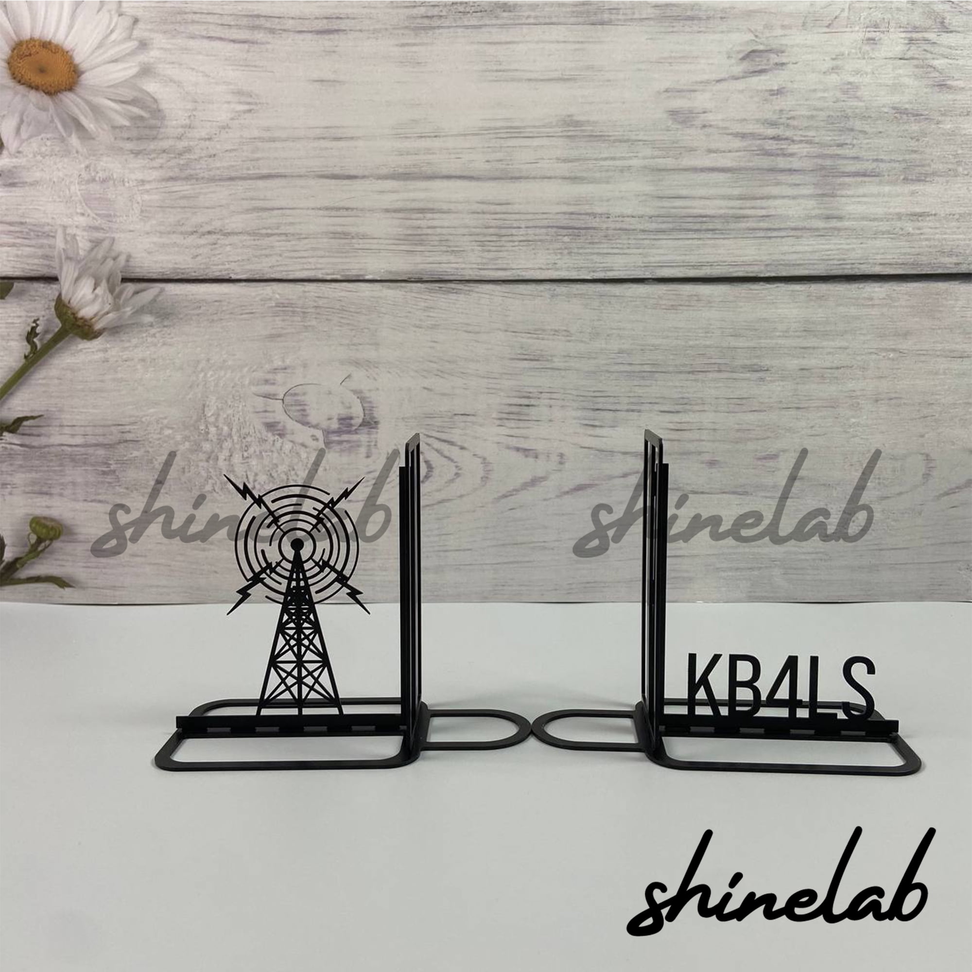 Shinelab Ham Radio Metal Bookends Custom Personalized Name Bookend Gift ...