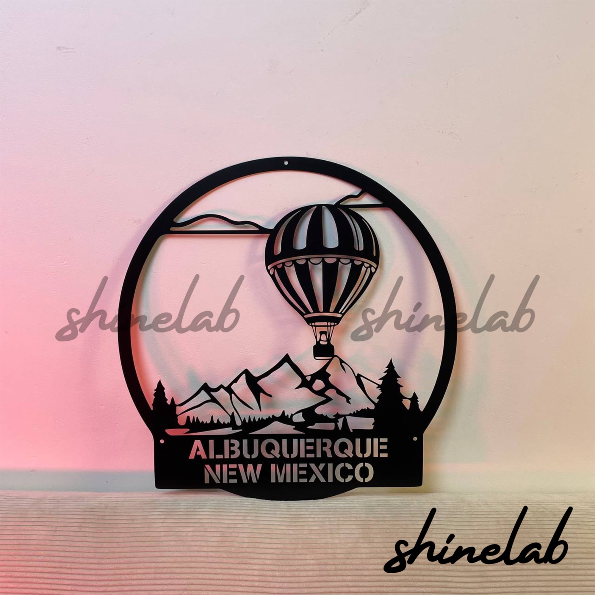 Shinelab Hot Air Balloon Metal Sign LED Wall Art, Custom Wall Decor ...