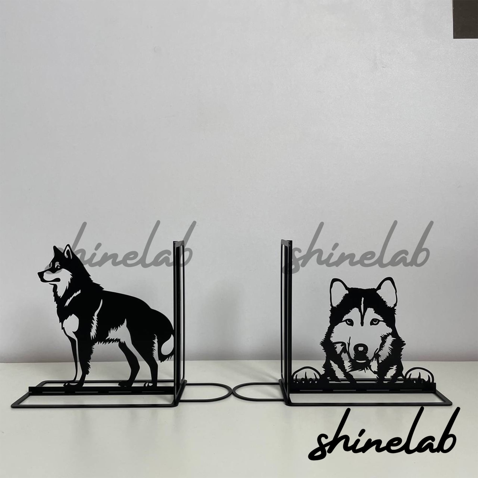 Shinelab Husky Metal Bookends CustomDog Pet Name Bookend Gift, Animal ...