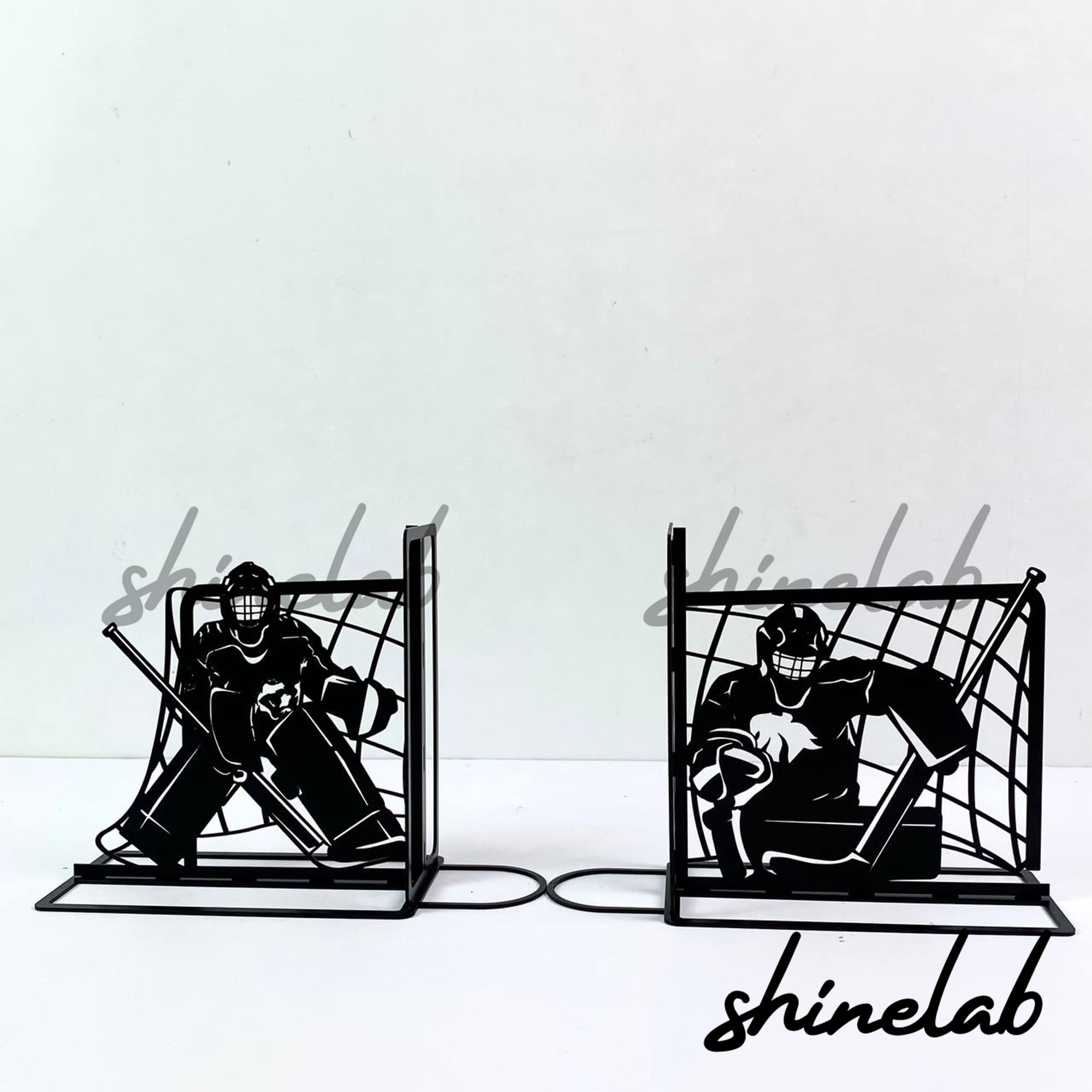 Shinelab Ice Hockey Metal Bookends Custom Hockey Player Name Bookend ...