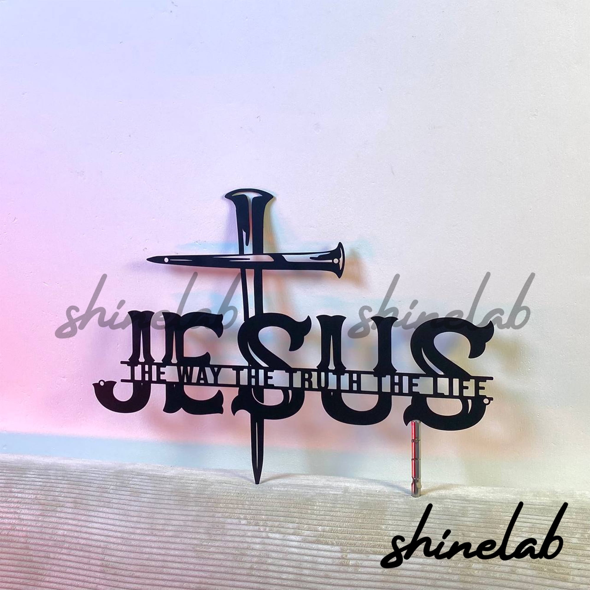 Shinelab Jesus The Way The Truth The Life Metal Sign, Custom Text Jesus ...