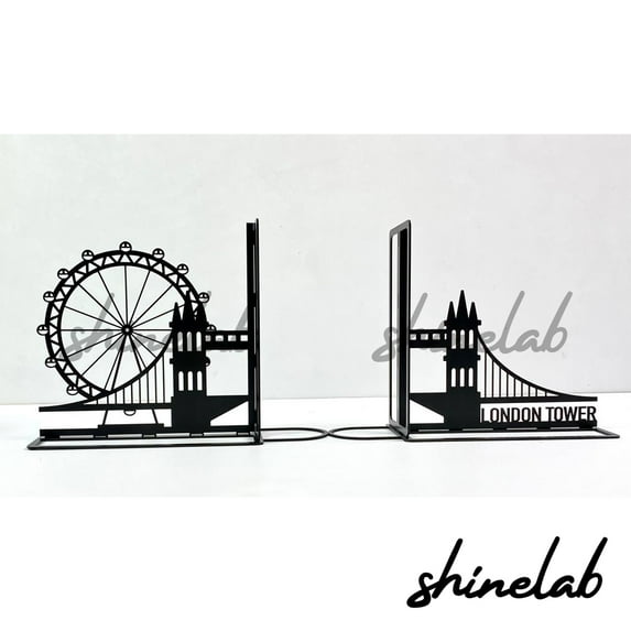 Shinelab London Tower Bridge Metal Bookends Custom Reader Name Bookend ...