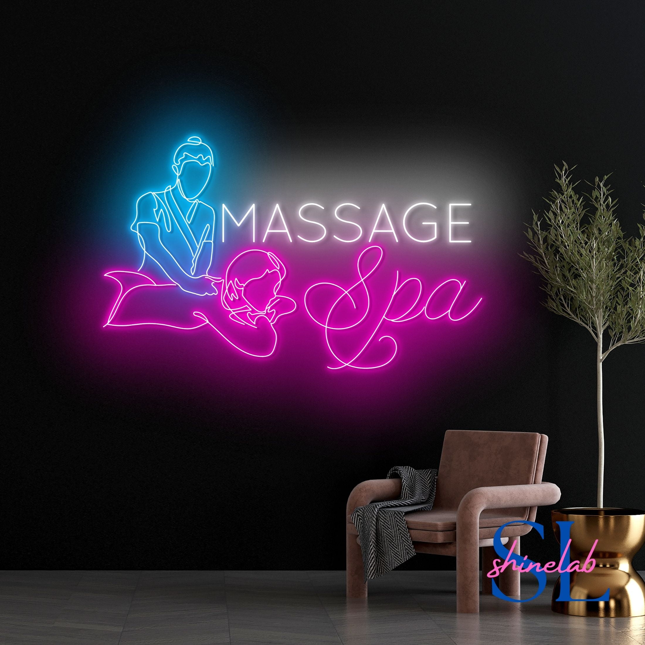 Shinelab Massage Spa Neon Sign, Acupressure Massage Open Led Sign ...