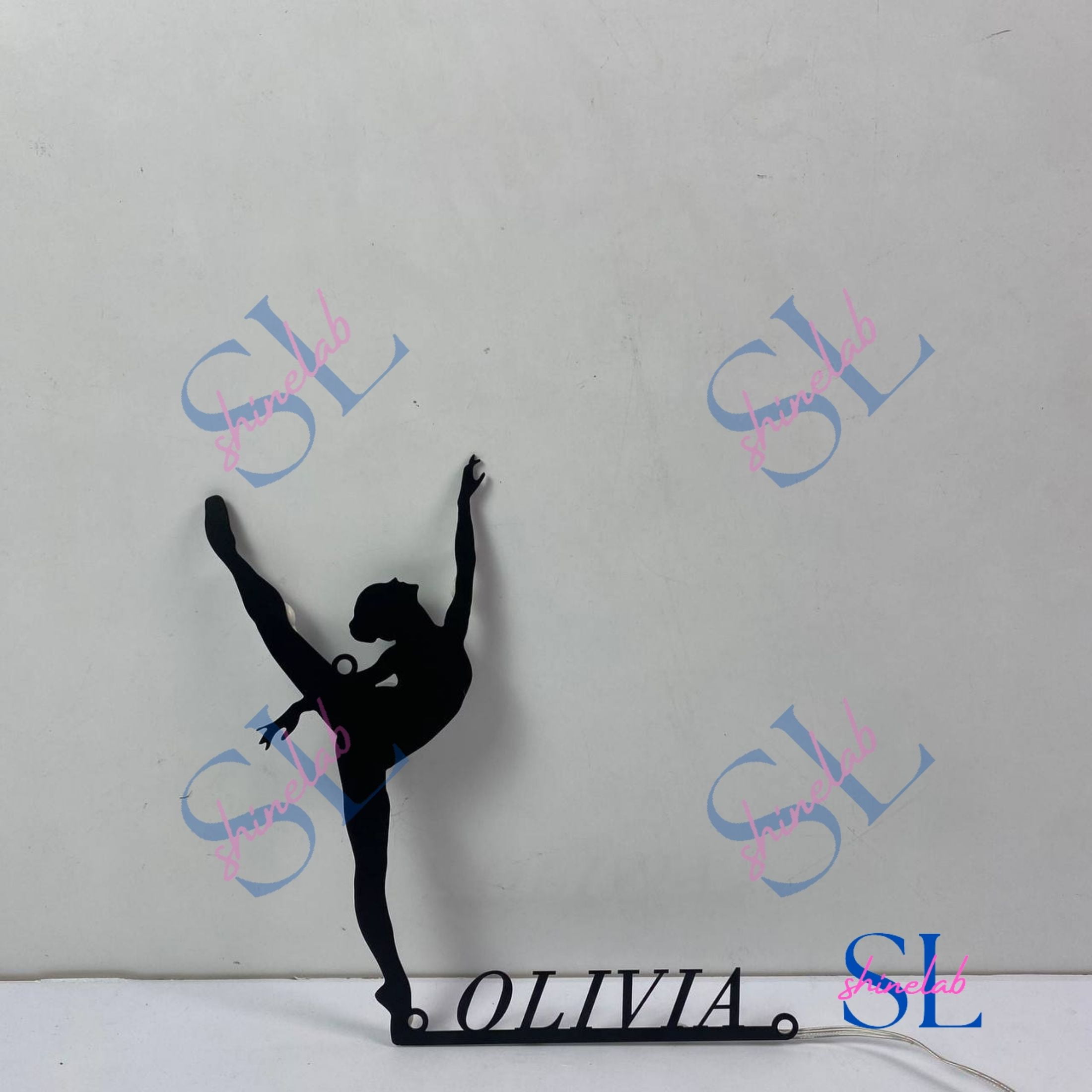 Shinelab Modern Dance Metal Wall Art LED Lights, Girl Ballet Dancing ...