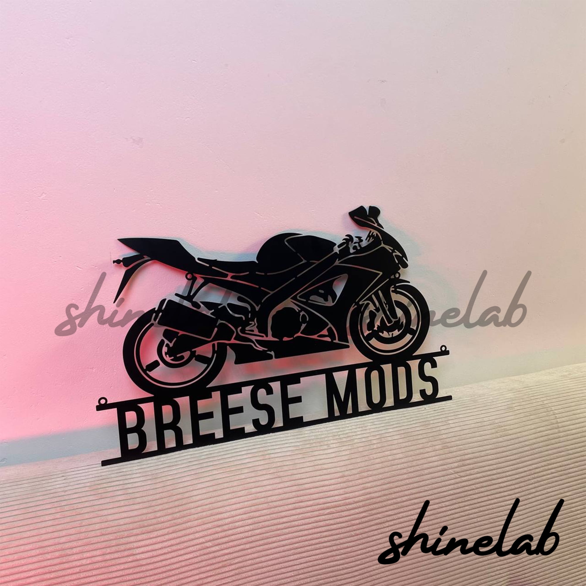 Shinelab Motocross Metal Sign LED Wall Art, Custom Racing Biker Off ...