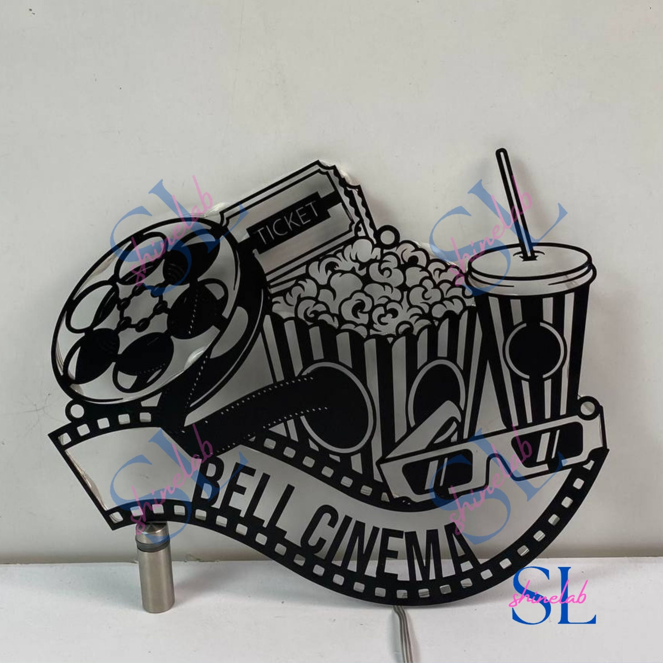 Shinelab Movie Theater Metal Sign Decor, Cinema Movie Metal Wall Art ...