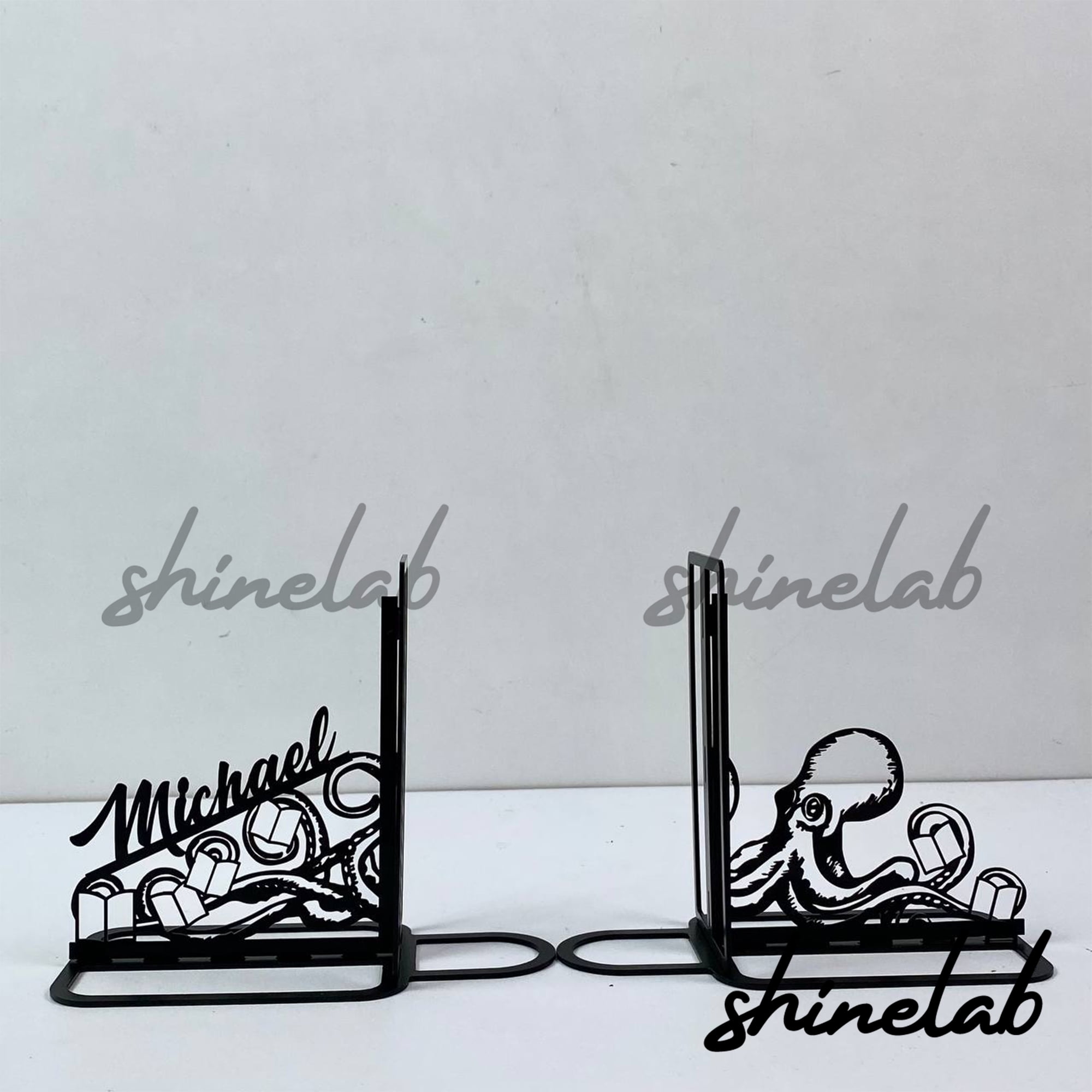 Shinelab Octopus Metal Bookends Custom Name Bookend Gift, Sea Animal ...