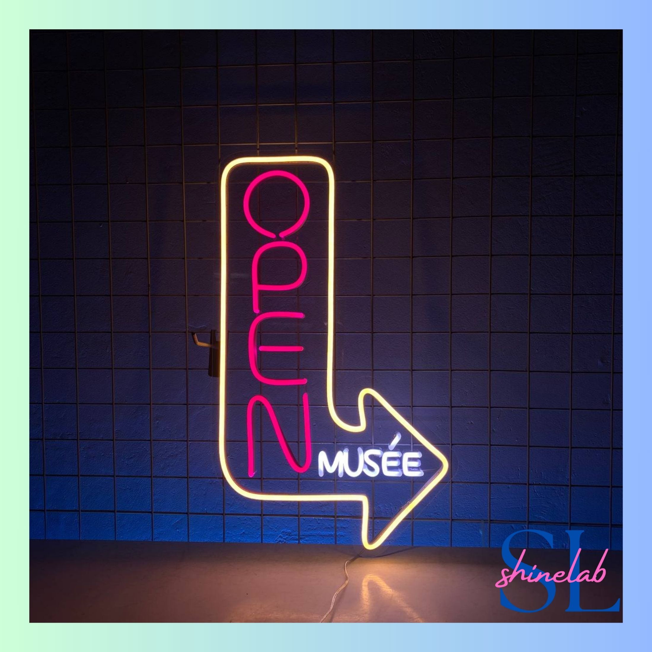 Shinelab Open Direction Neon Sign, Open Welcome Wall Art Light, Bar ...