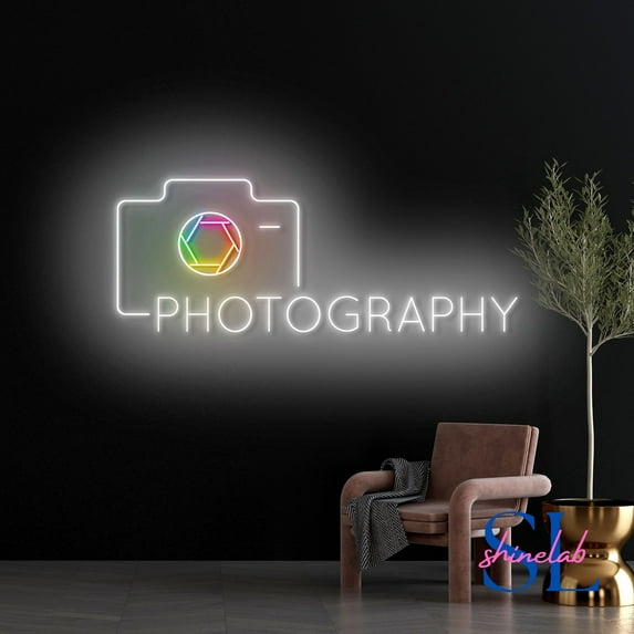 Shinelab Photography Neon Sign, Camera Led Sign, Photographer Gift ...