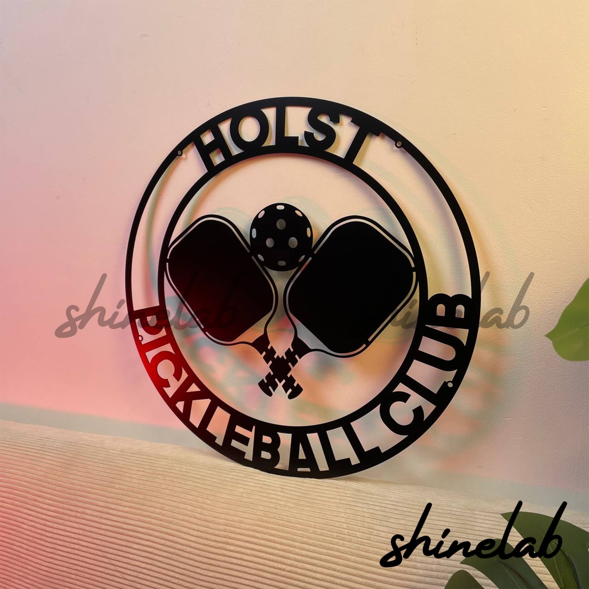 Shinelab Pickleball Paddle Metal Sign LED Wall Art, Custom Pickleball ...