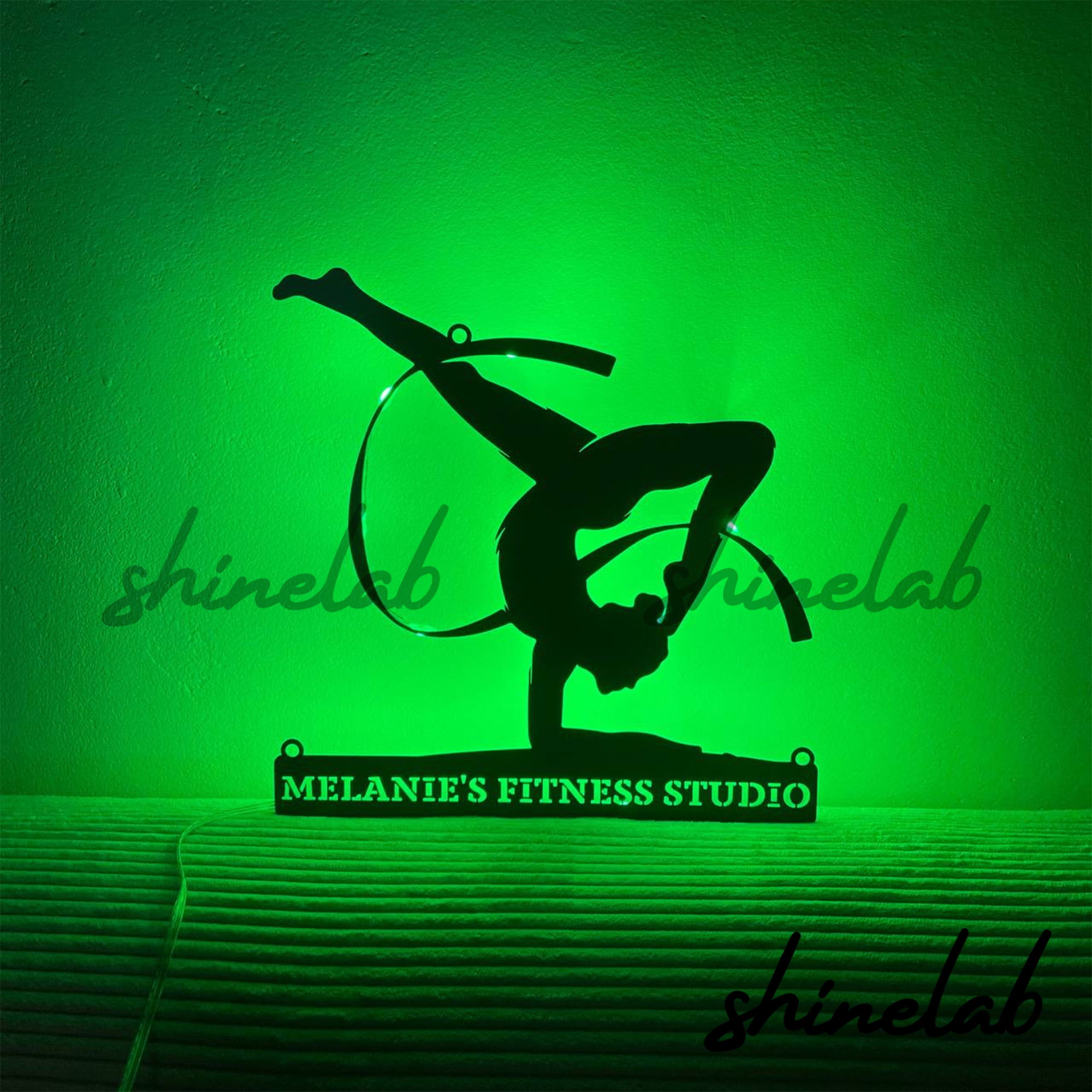 Shinelab Pilates Open Metal Sign LED Wall Art, Custom Stretching Wall ...