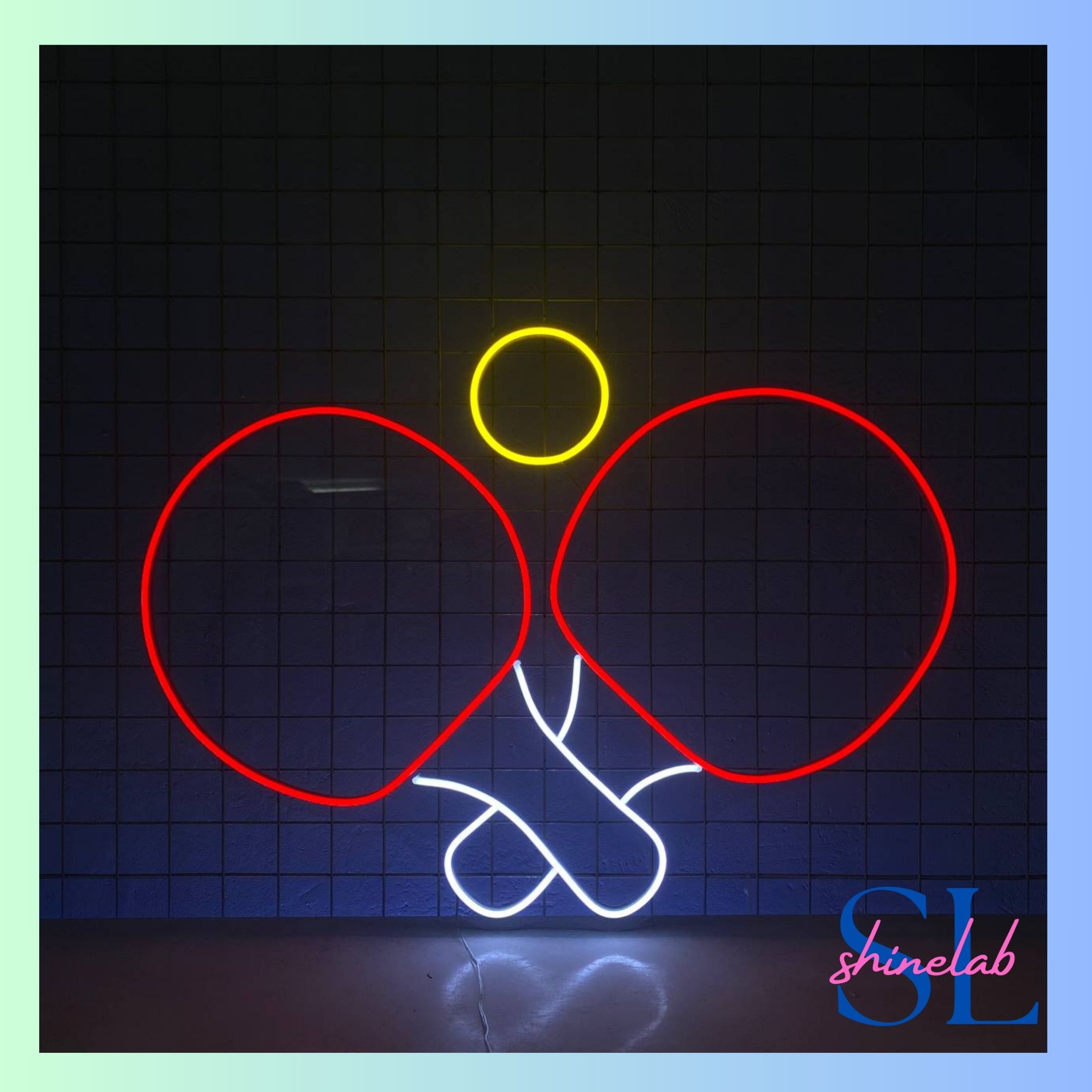 Shinelab Ping Pong Neon Sign, Table Tennis Wall Art Light, Sport Club ...