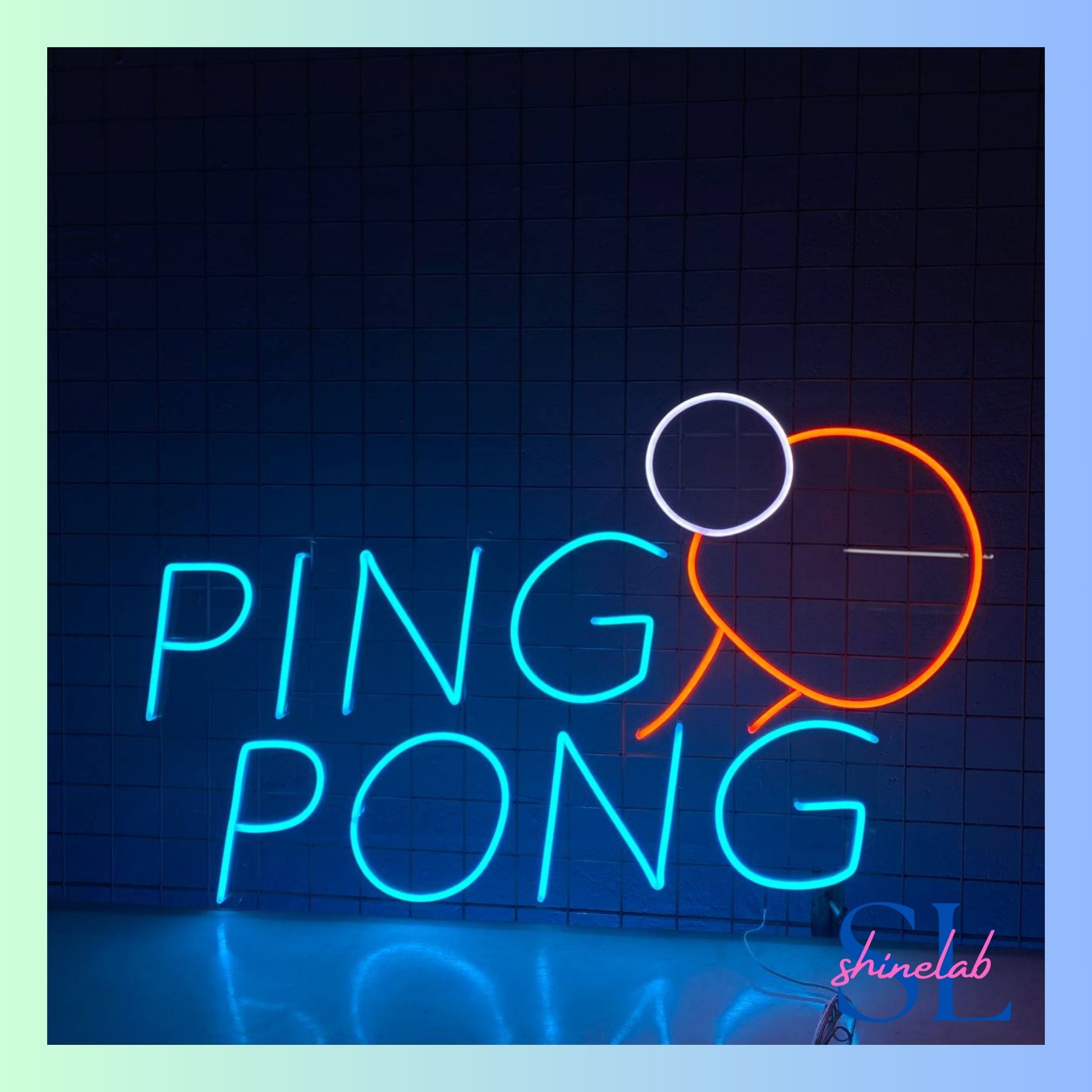 Shinelab Ping Pong Neon Sign, Table Tennis Wall Art, Table Tennis Sport ...