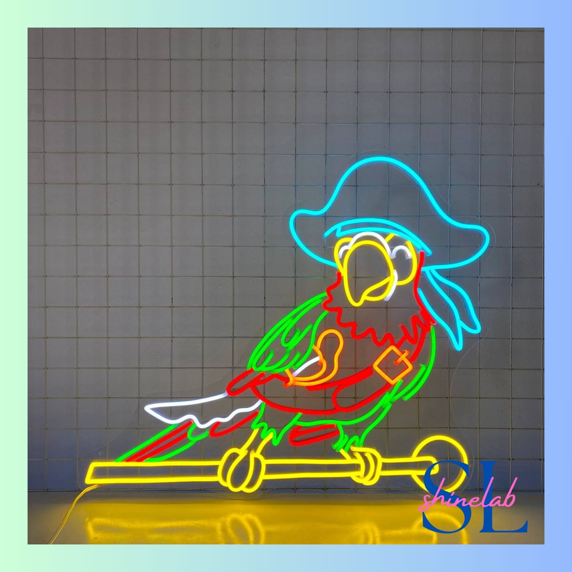 Shinelab Pirate Parrot Neon Sign, Parrot Bird Wall Art Light, Parrot ...
