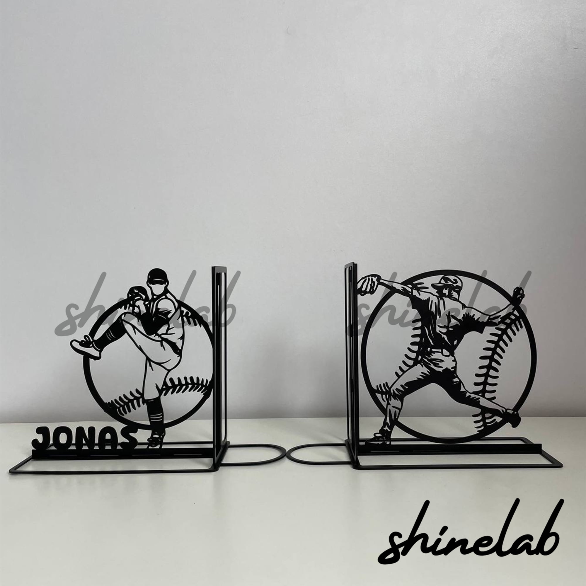 Shinelab Pitcher Metal Bookends Custom Pitcher Player Name Bookend Gift ...