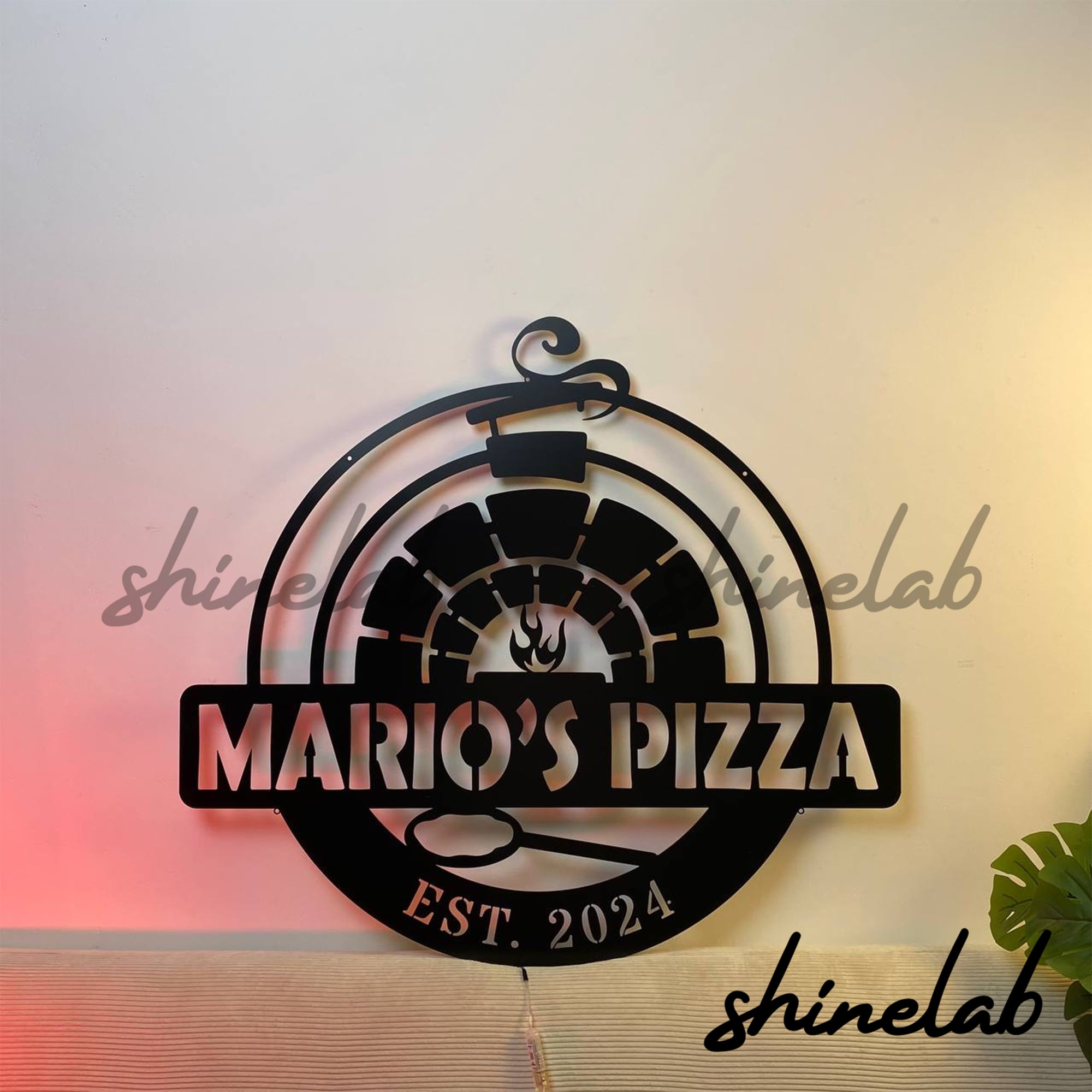 Shinelab Pizza Shop Open Metal Sign LED Wall Art, Custom Wall Decor ...