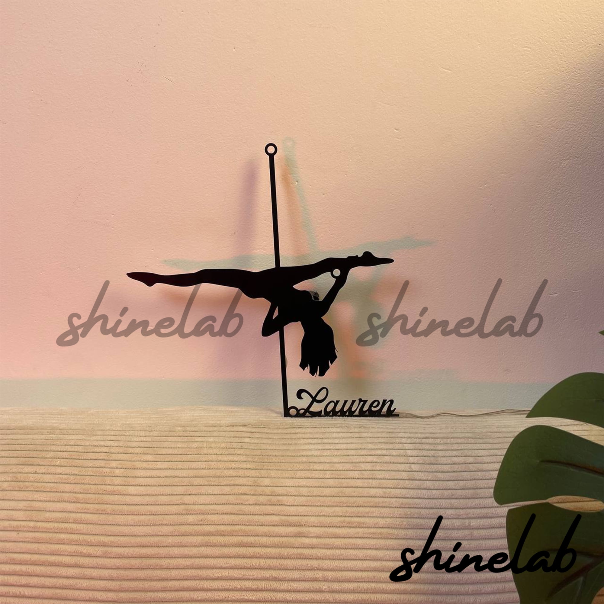 Shinelab Pole Dance Metal Sign LED Bar Wall Art, Custom Pole Dancer ...