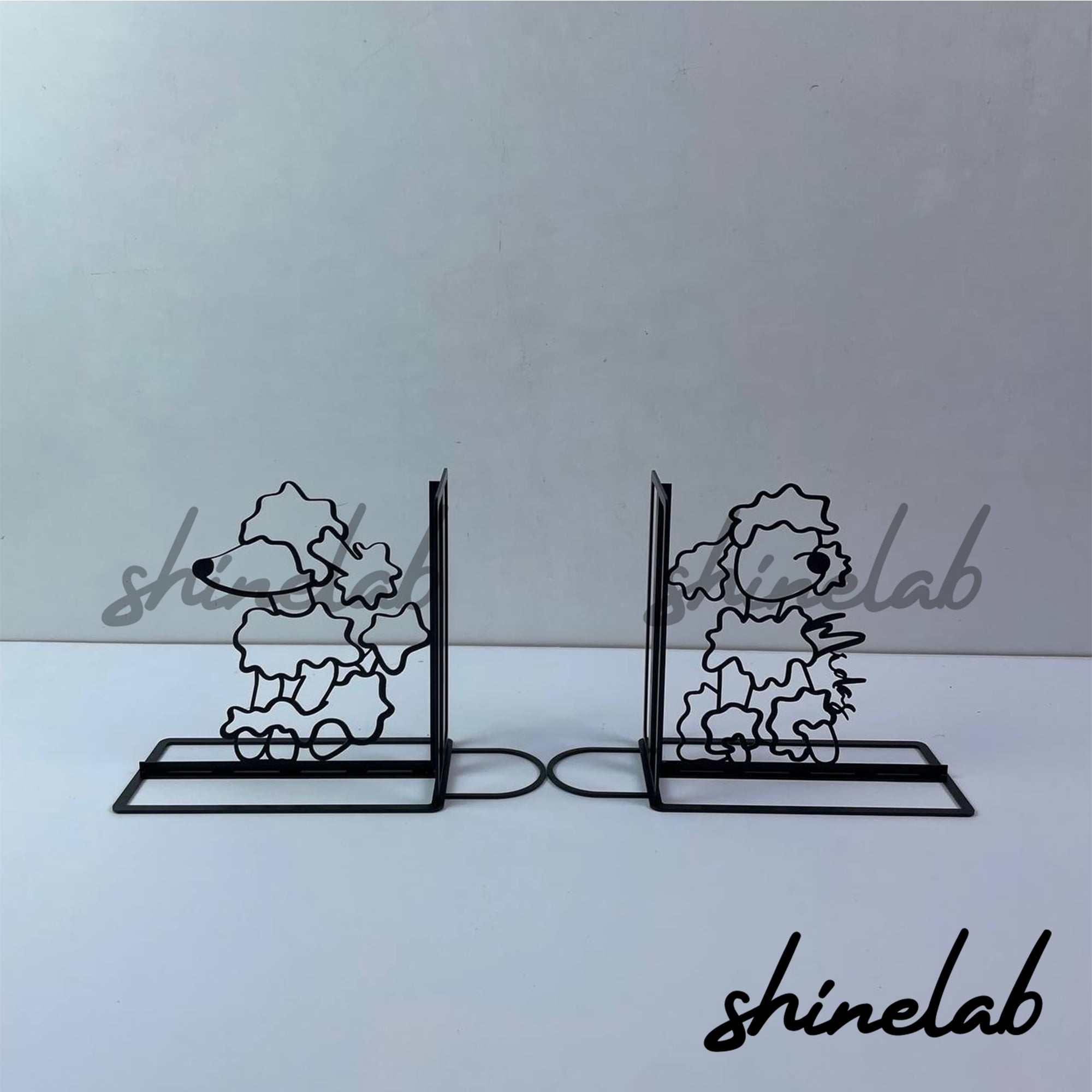 Shinelab Poodle Dog Metal Bookends Custom Dog Pet Name Bookend Gift ...