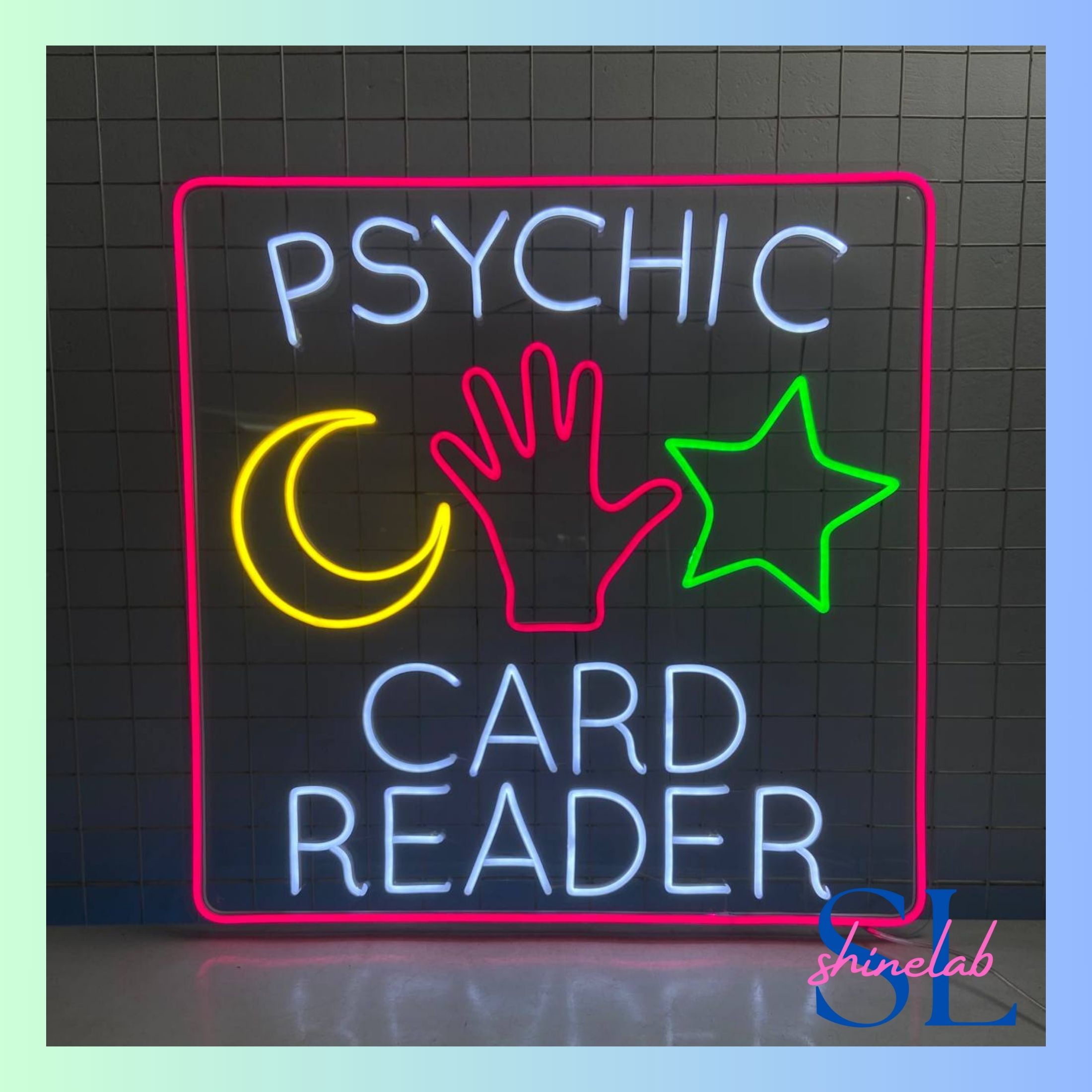 Shinelab Psychic Card Reader Neon Sign, Fortune Teller Wall Art Light ...