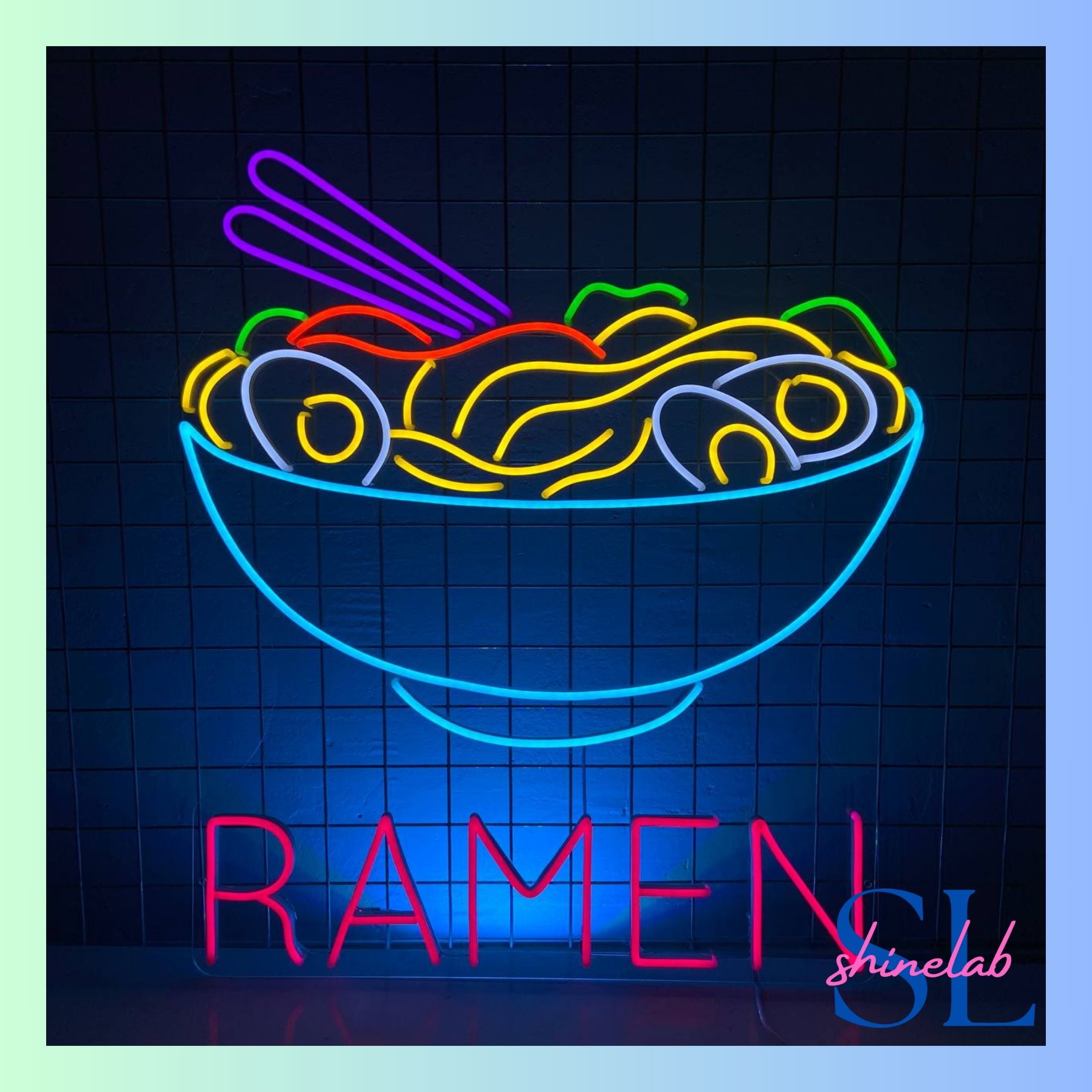 Shinelab Ramen Bowl Neon Sign, Japan Ramen Wall Art Light, Japanese ...