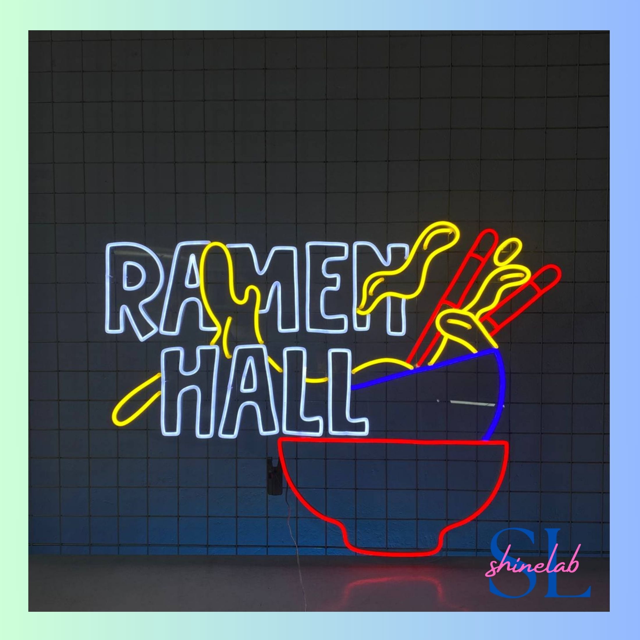 Shinelab Ramen Bowl Neon Sign, Japanese Ramen Wall Art Light, Japanese ...