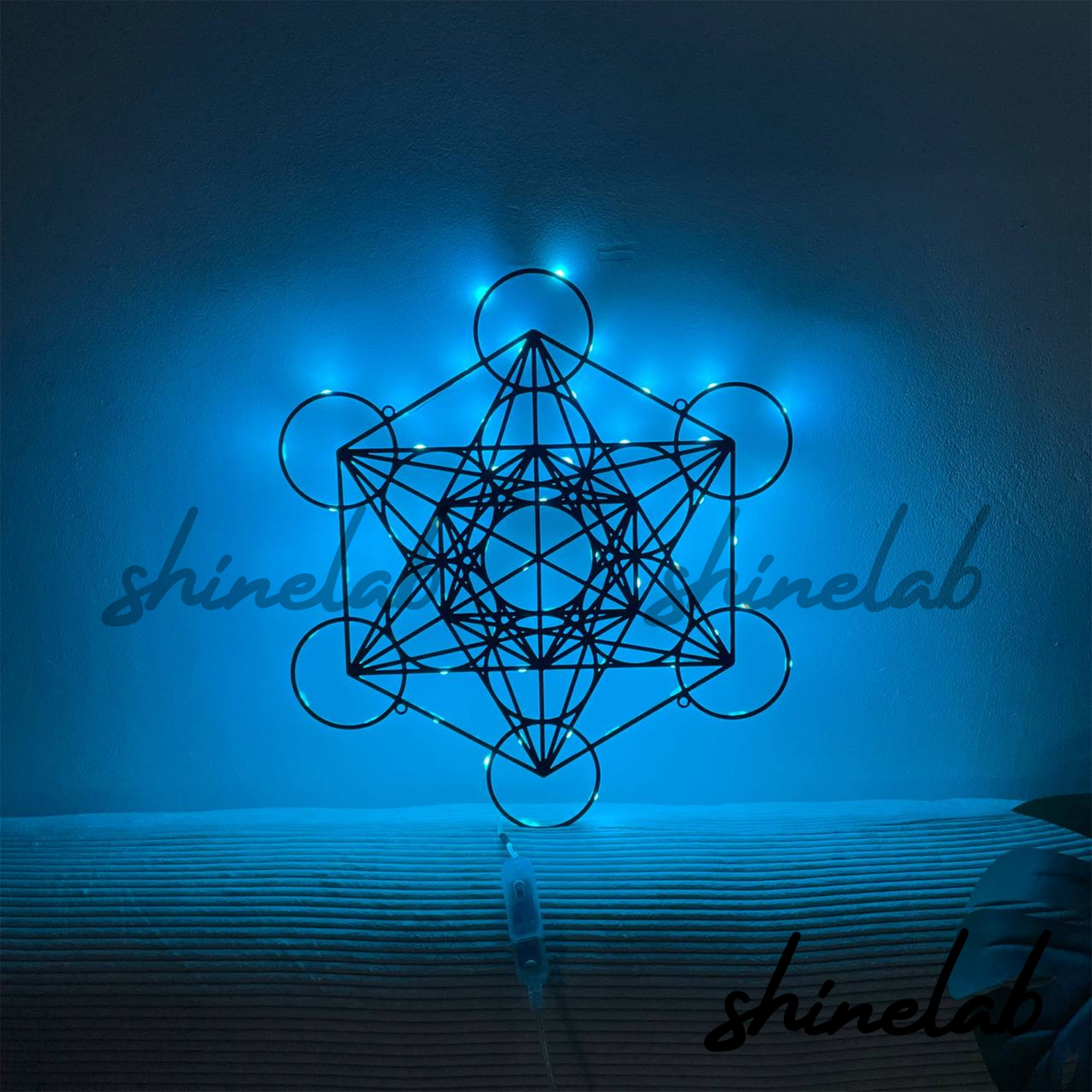 Shinelab Sacred Geometry Metal Sign LED Wall Art, Custom Wall Decor ...