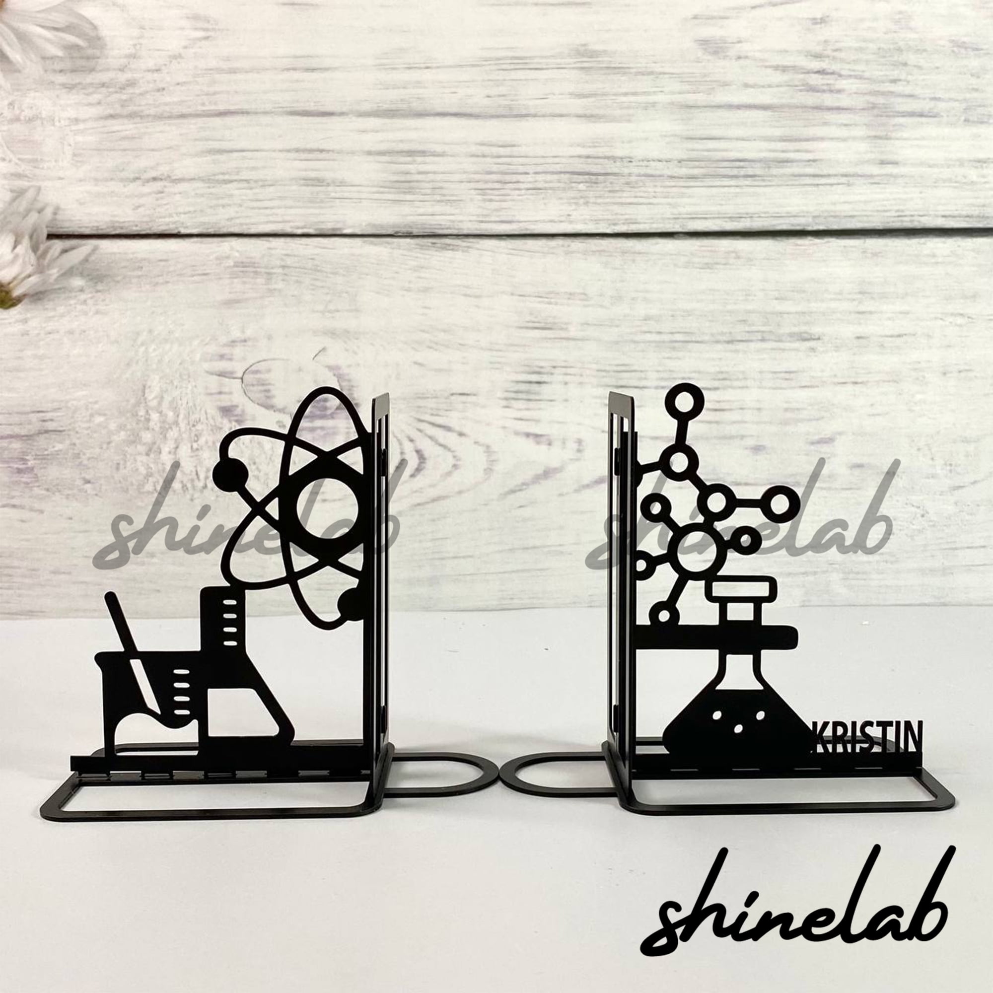 Shinelab Science Metal Bookends Metal Bookends Educational Name Bookend ...
