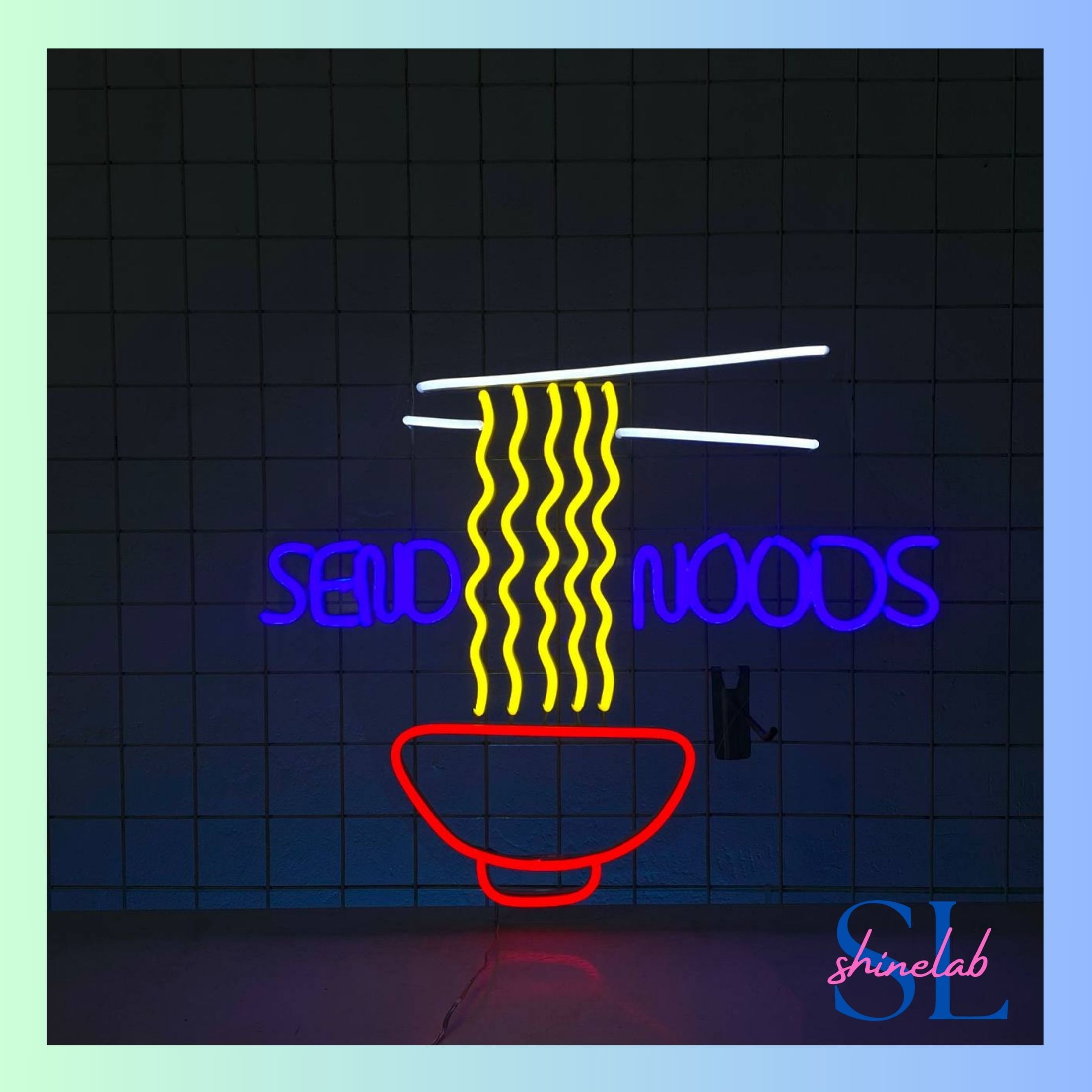 Shinelab Send Noodle Neon Sign, Noodle Bowl Wall Art Light, Noodle ...