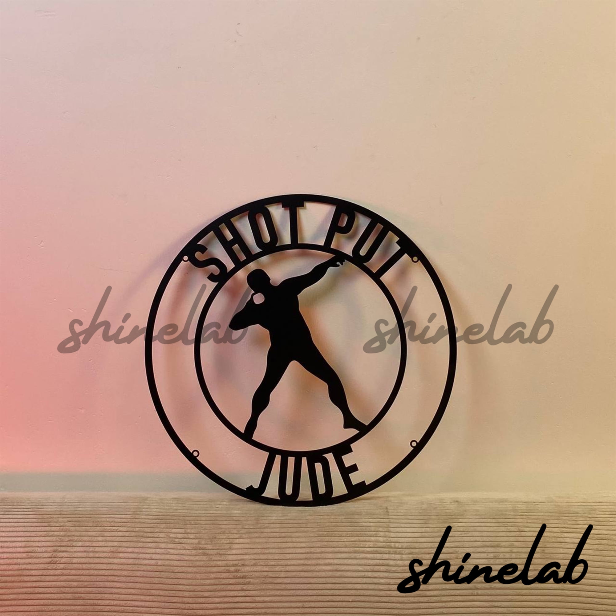 Shinelab Shot Put Flag Metal Sign, Custom Shot Putter Name LED Wall Art ...