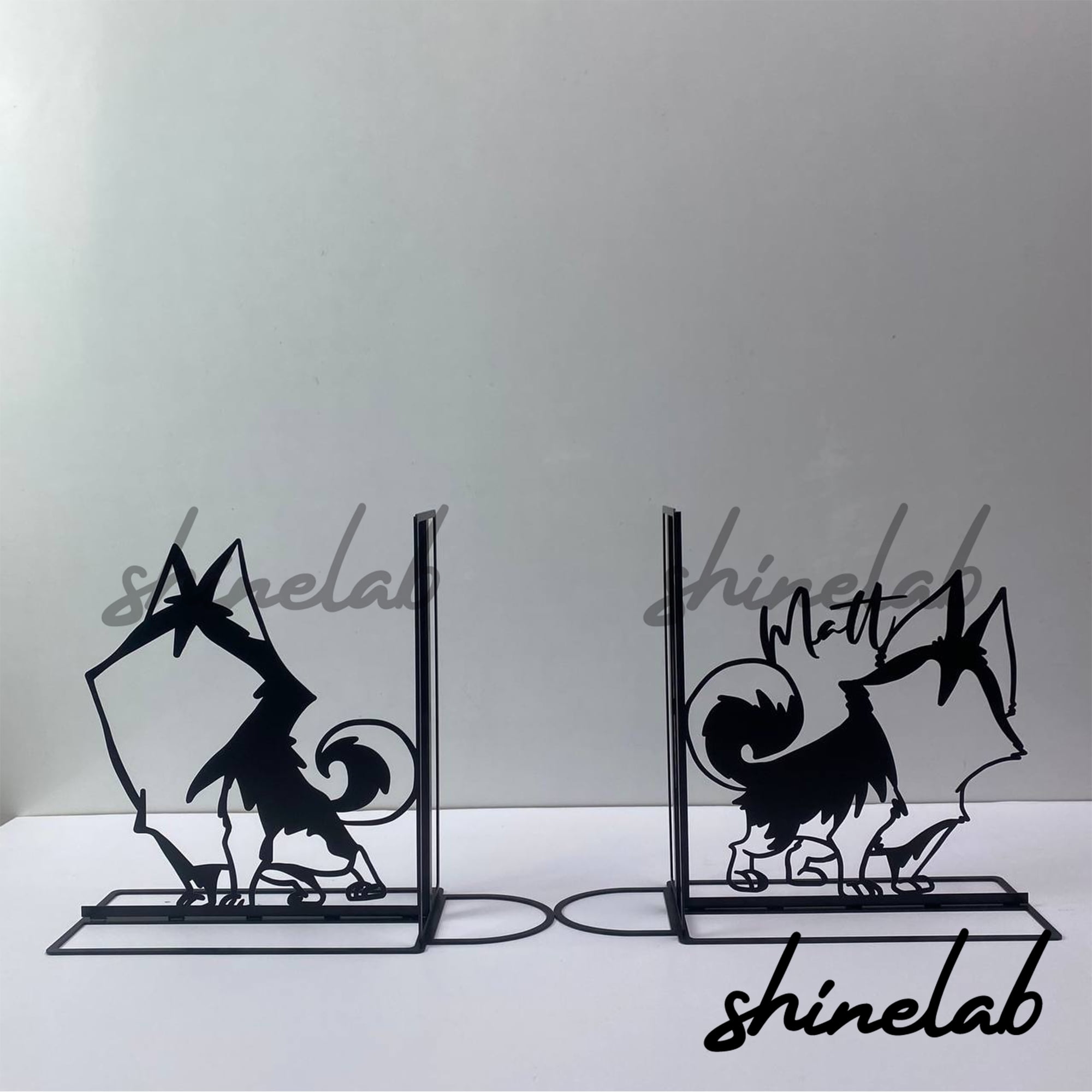 Shinelab Siberian Husk Metal Bookends Custom Pet Dog Name Bookend Gift ...