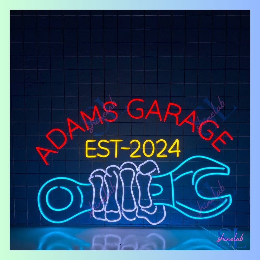 Shinelab Skeleton Garage Neon Sign, Skull Garage Light Up Sign, Garage ...