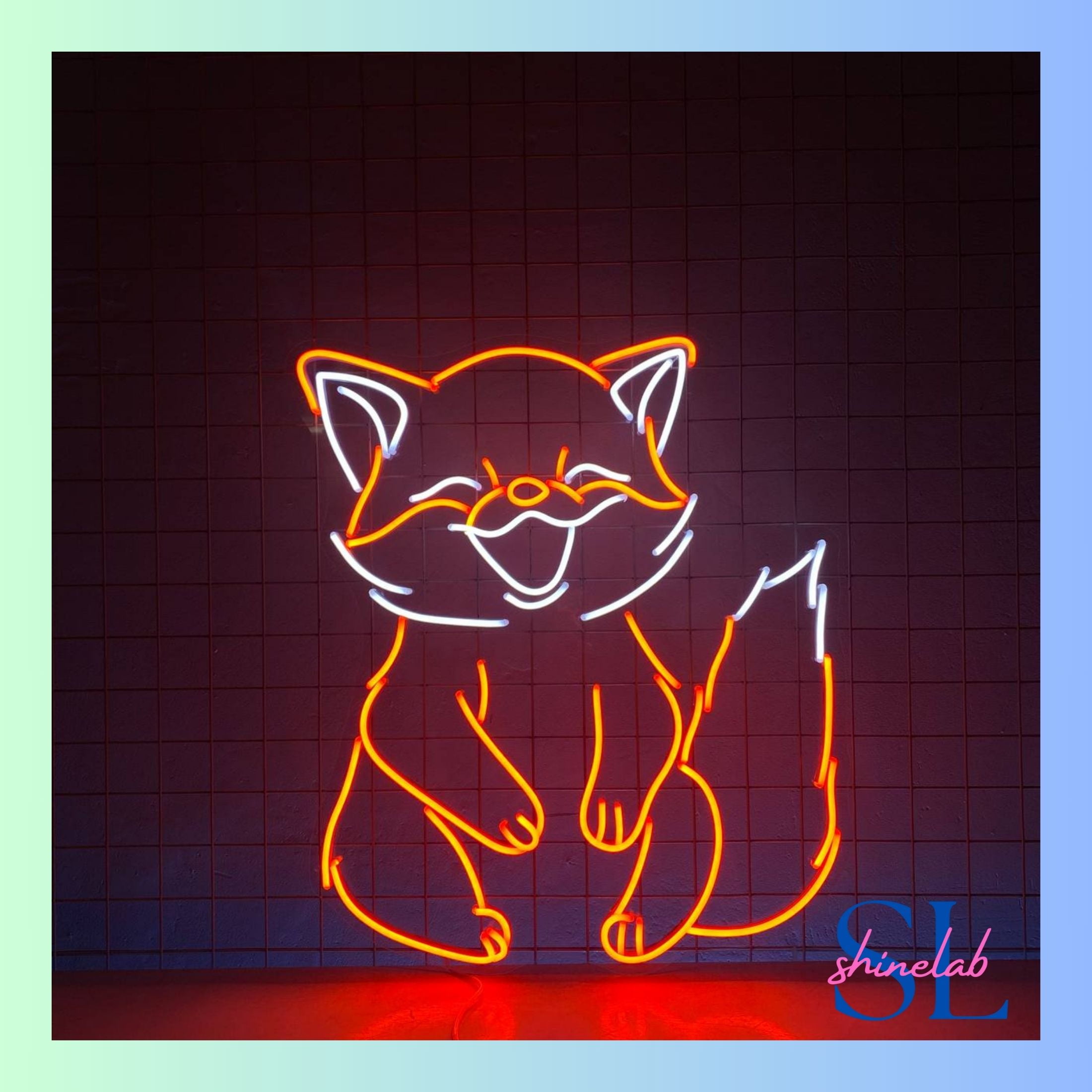 Shinelab Smiling Fox Neon Sign, Cute Fox Wall Art Light, Funny Fox ...