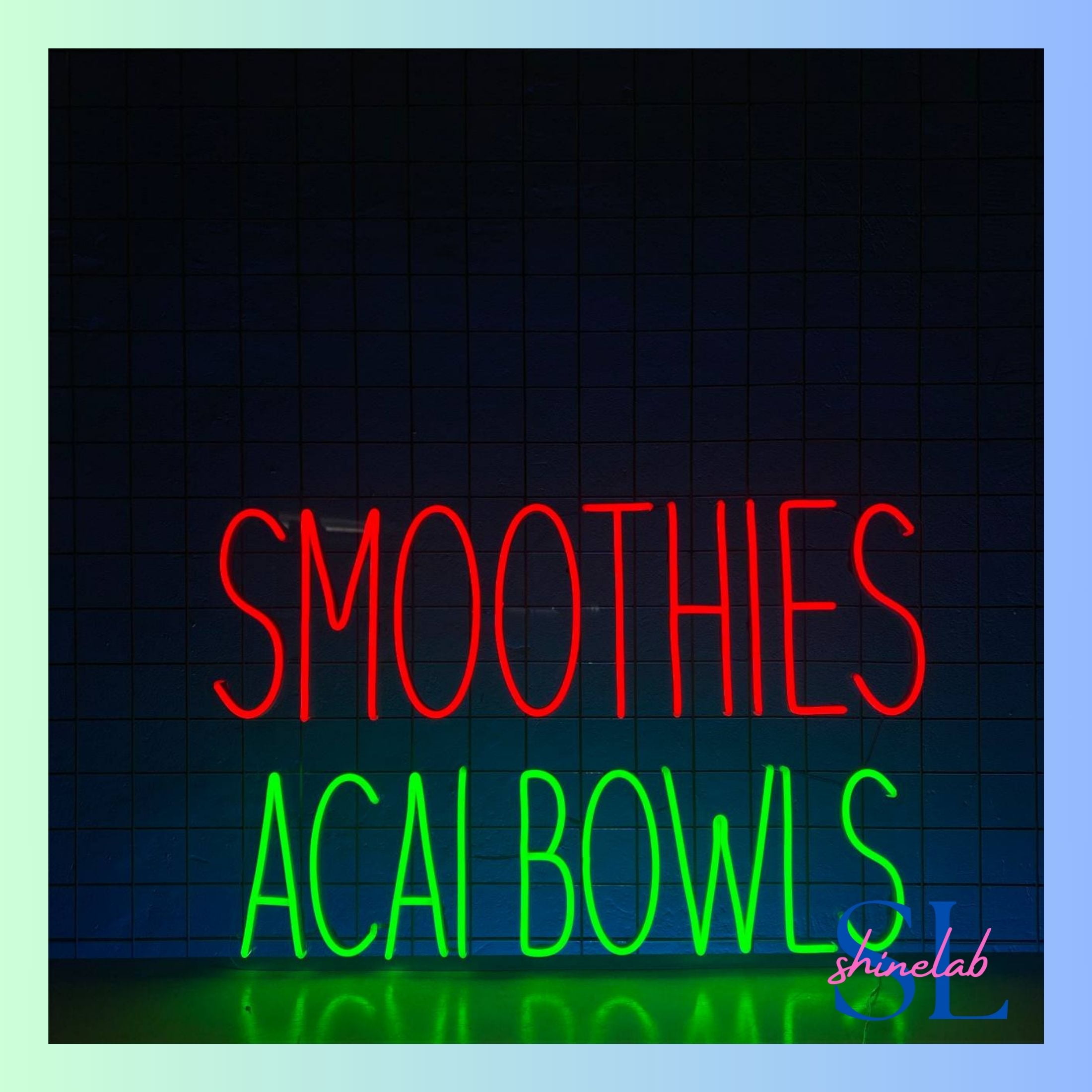 Shinelab Smoothies Acai Bowls Neon Sign, Acai Bowls Fruit Wall Art ...