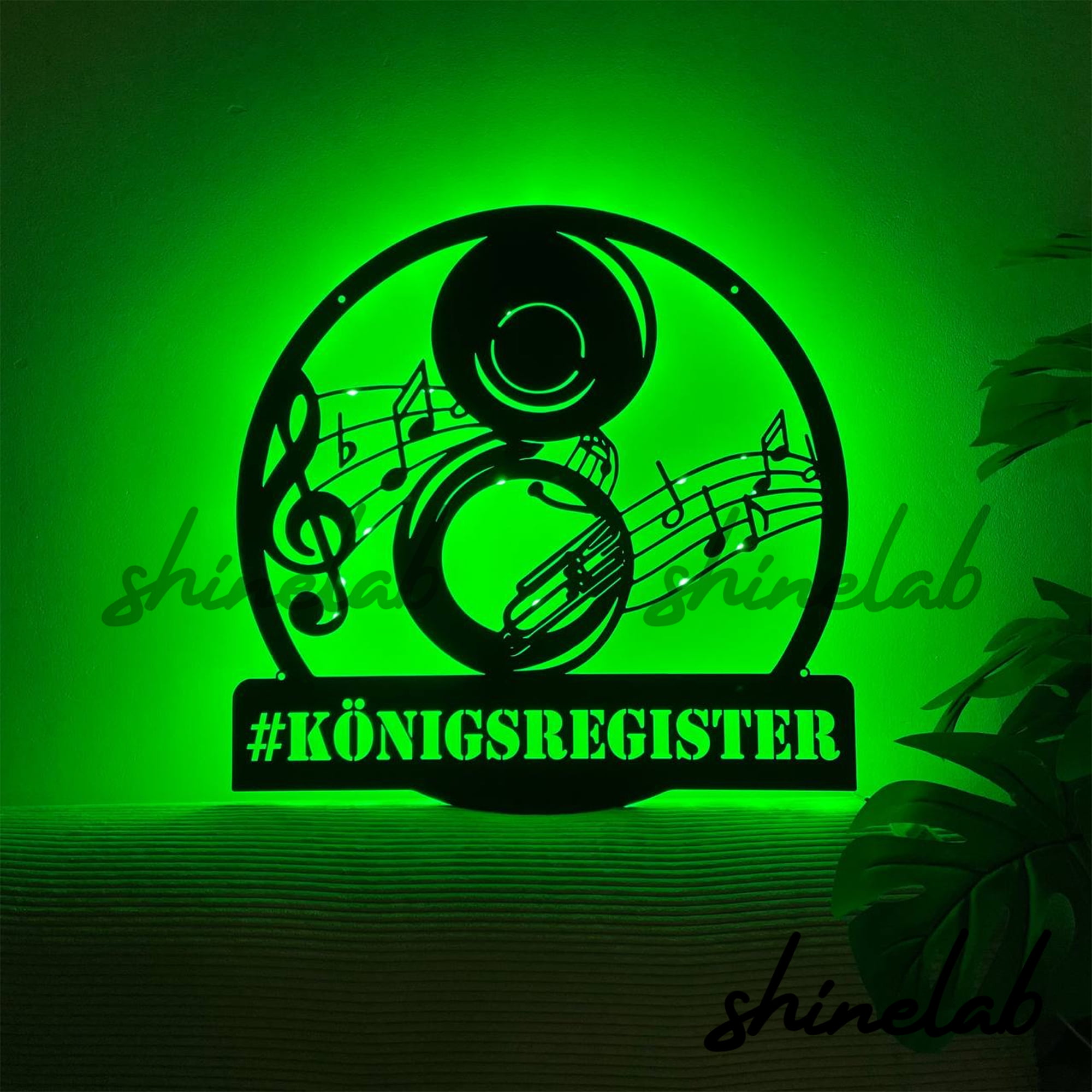 Shinelab Sousaphone Metal Sign LED Wall Art, Custom Musical Instrument ...