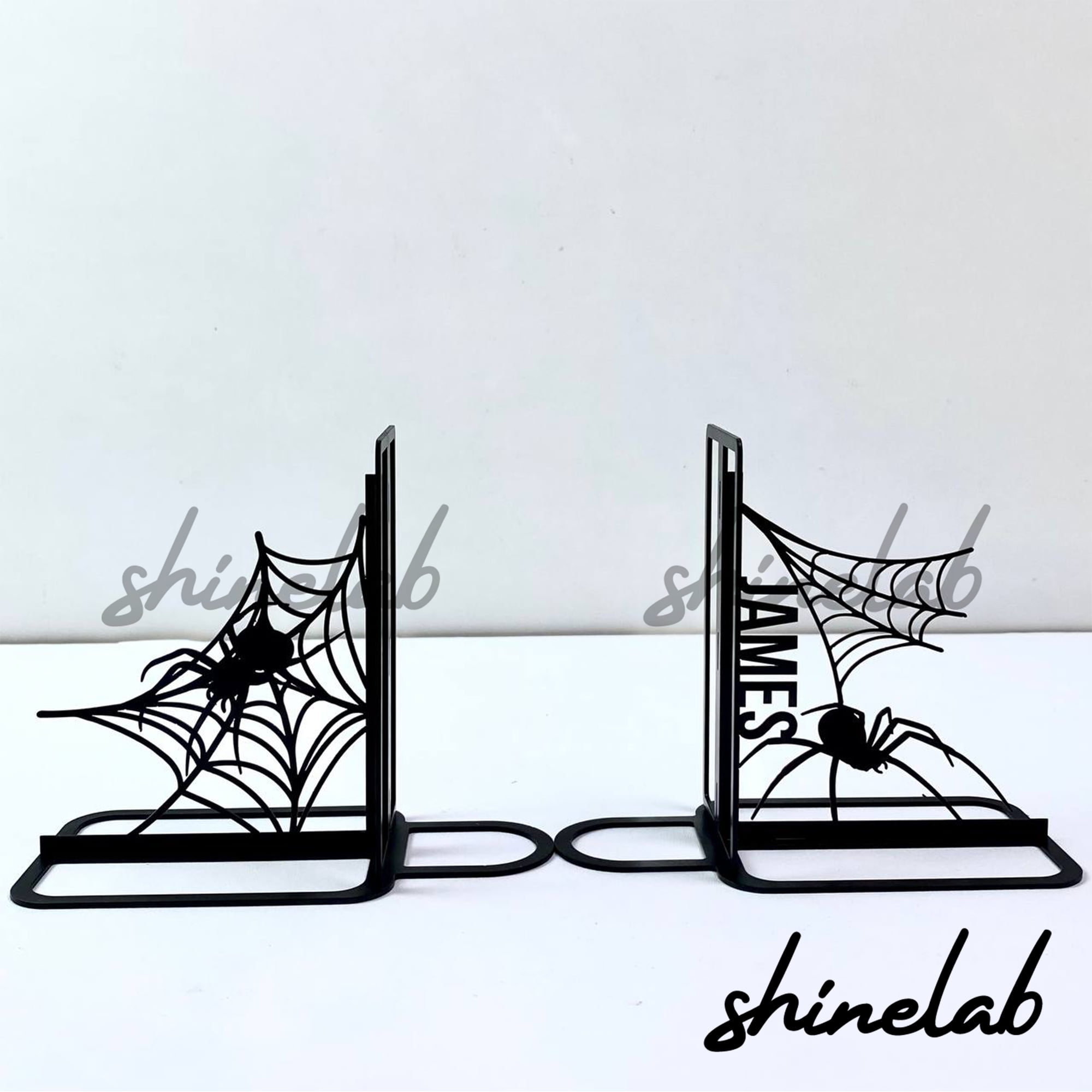Shinelab Spider Metal Bookends Custom Animal Lover Name Bookend Gift ...