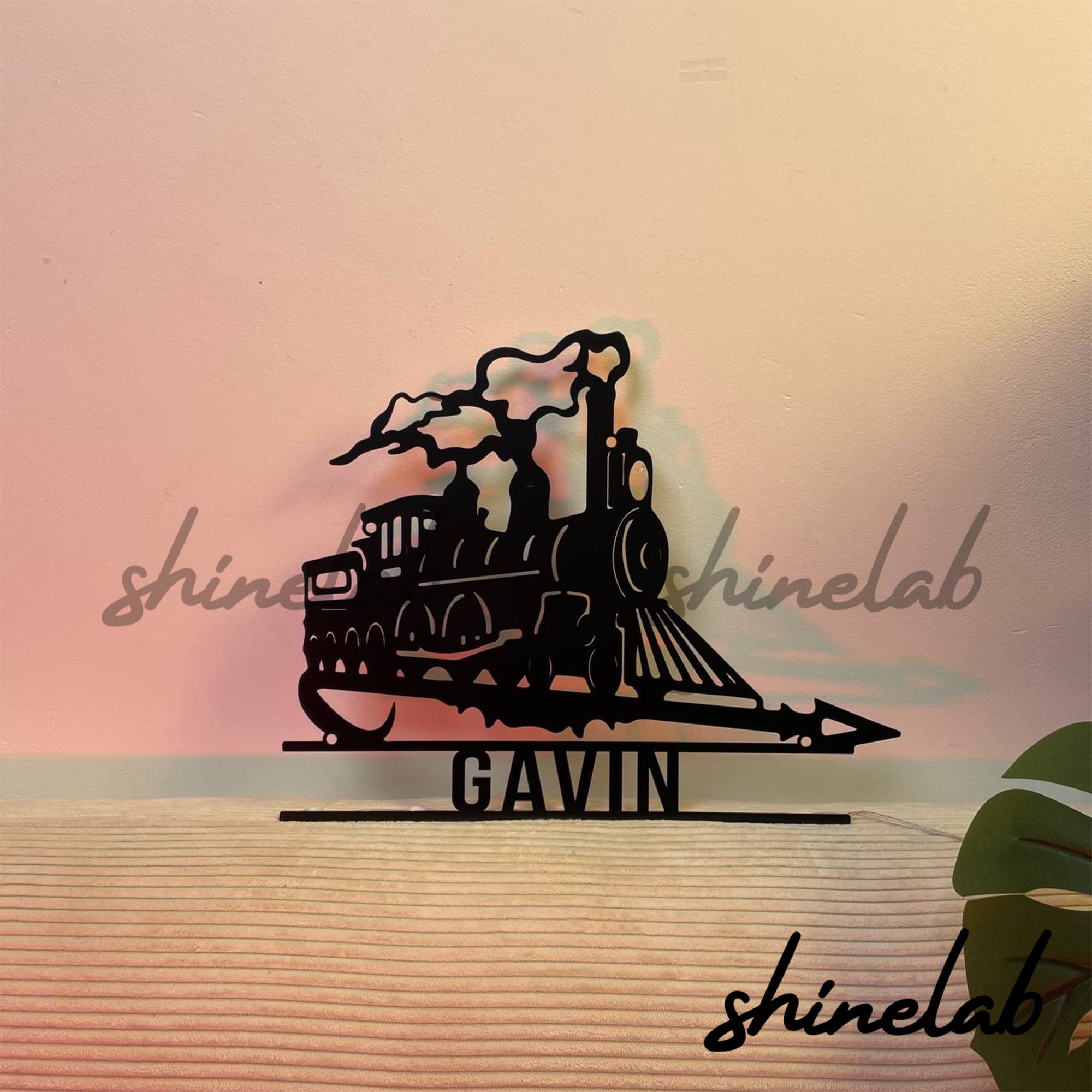 Shinelab Steam Engine Train Locomotive Metal Sign LED Wall Art, Custom ...