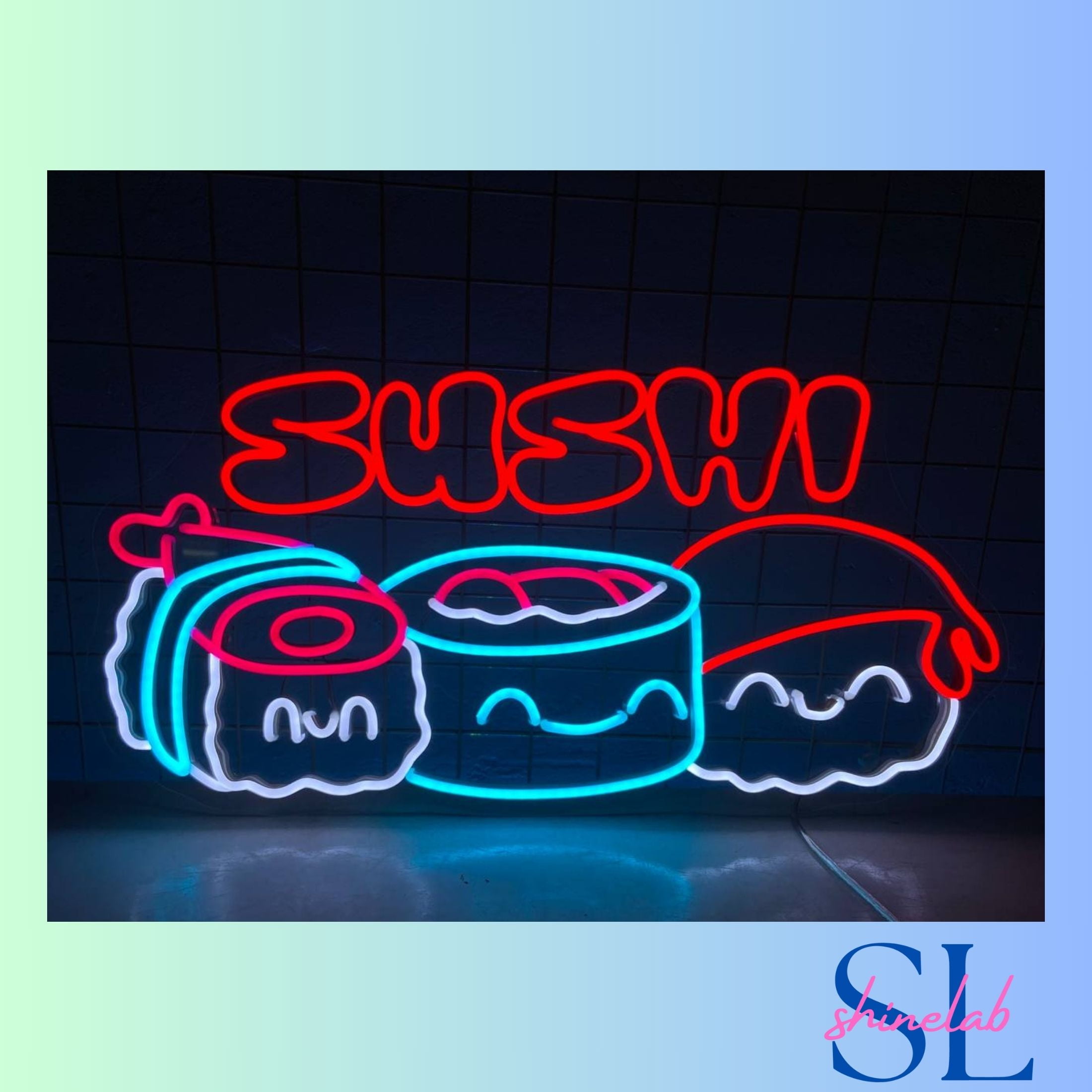 Shinelab Sushi Neon Sign, Japan Sushi Wall Art Light, Japanese ...