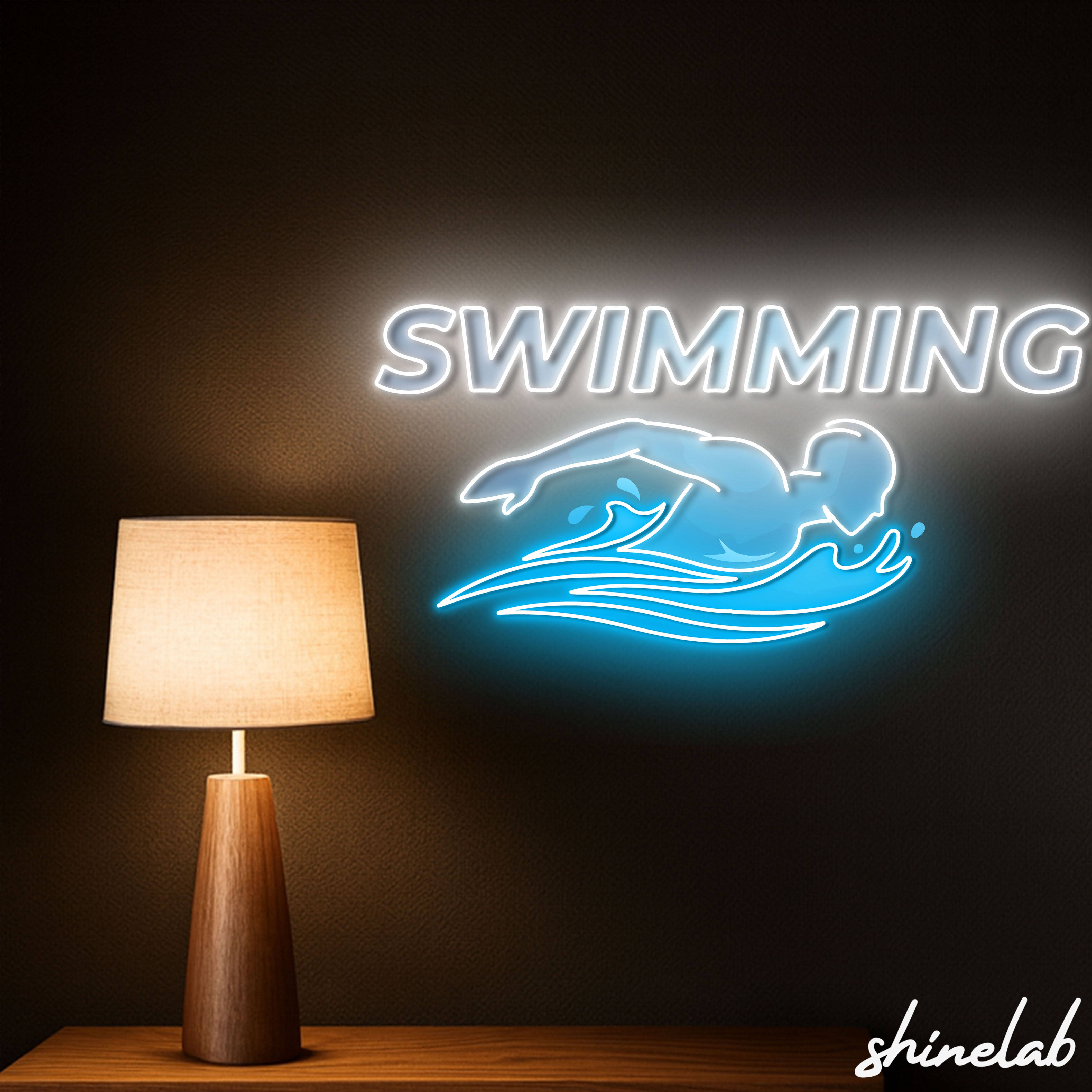 Shinelab Swimmer Neon Light, Beach Club Decoration, Summer Aesthetic ...