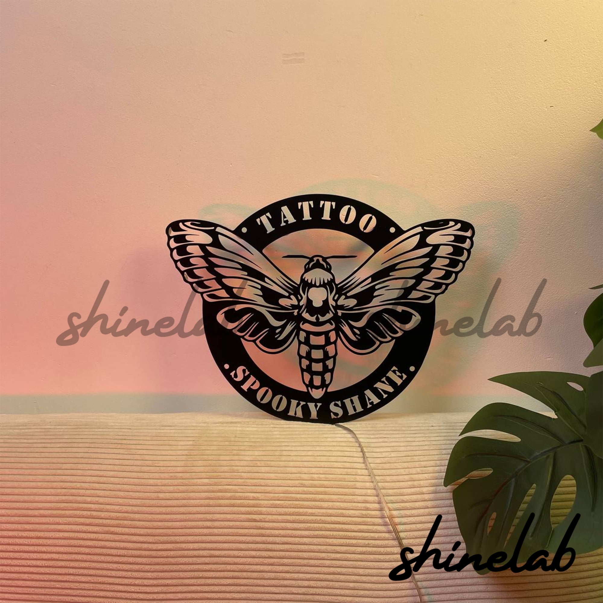 Shinelab Tattoo Artist Metal Sign LED Wall Art, Custom Tattoo Shop Wall ...