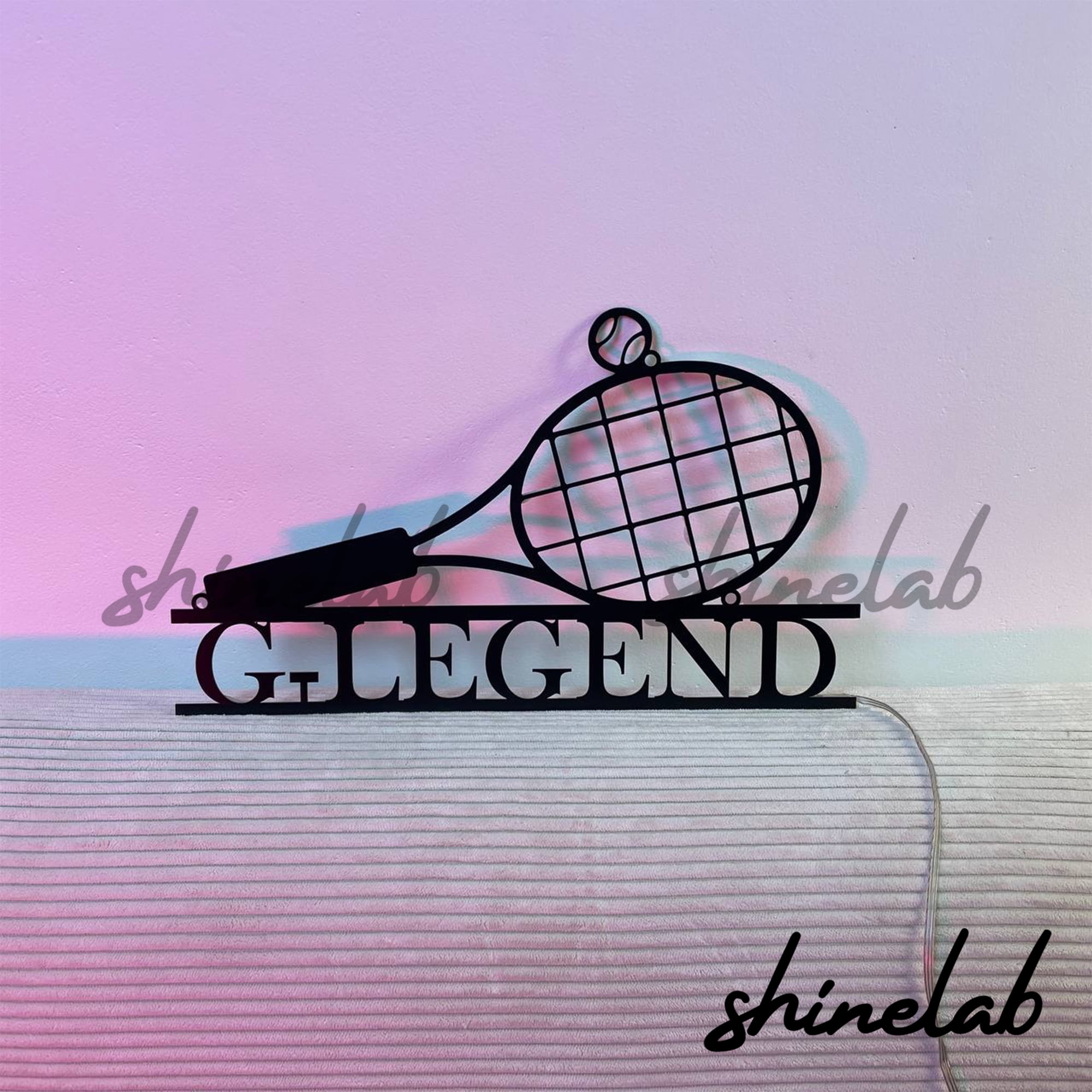 Shinelab Tennis LED Wall Art, Custom Tennis Player Metal Sign Sport ...