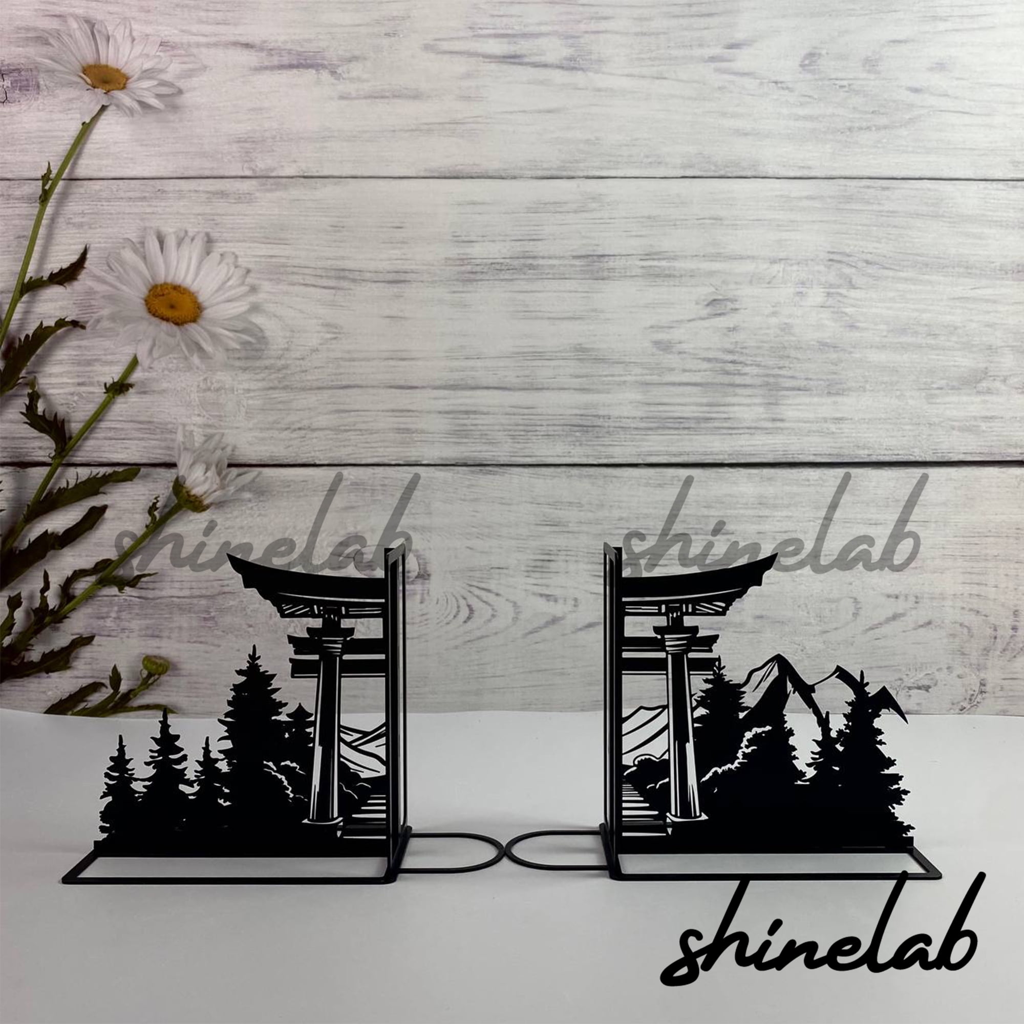 Shinelab Torii Gate Metal Bookend Personalized Gift, Torii Gate Name ...