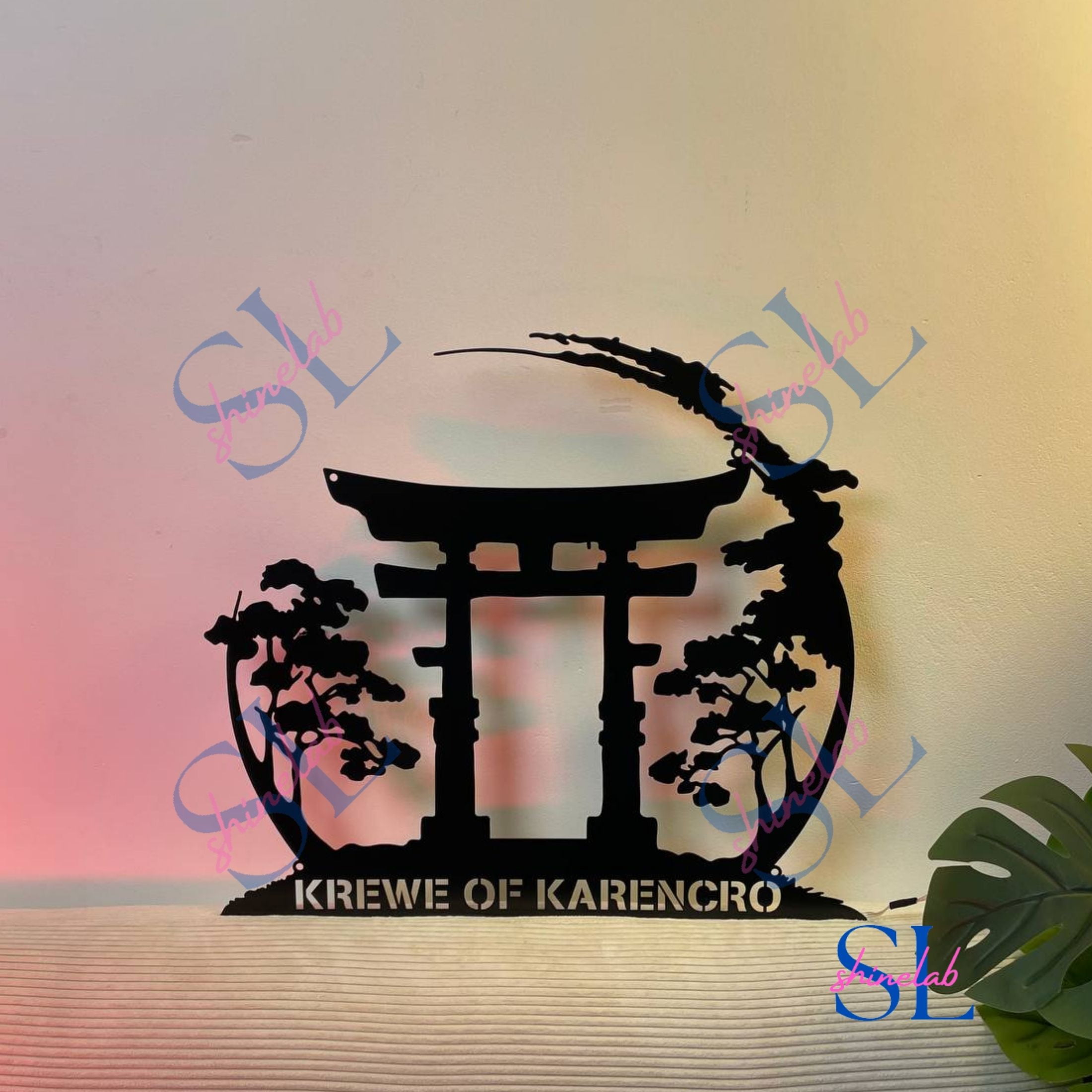 Shinelab Torii Gate Metal Sign, Shrine Metal Wall Light, Japanese Torii ...